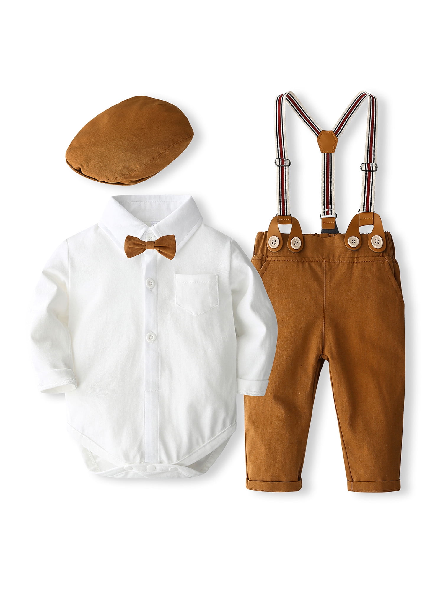 Jxzom Baby Boy Formal Outfit Suit Infant Gentleman Dress Shirt Bowtie ...