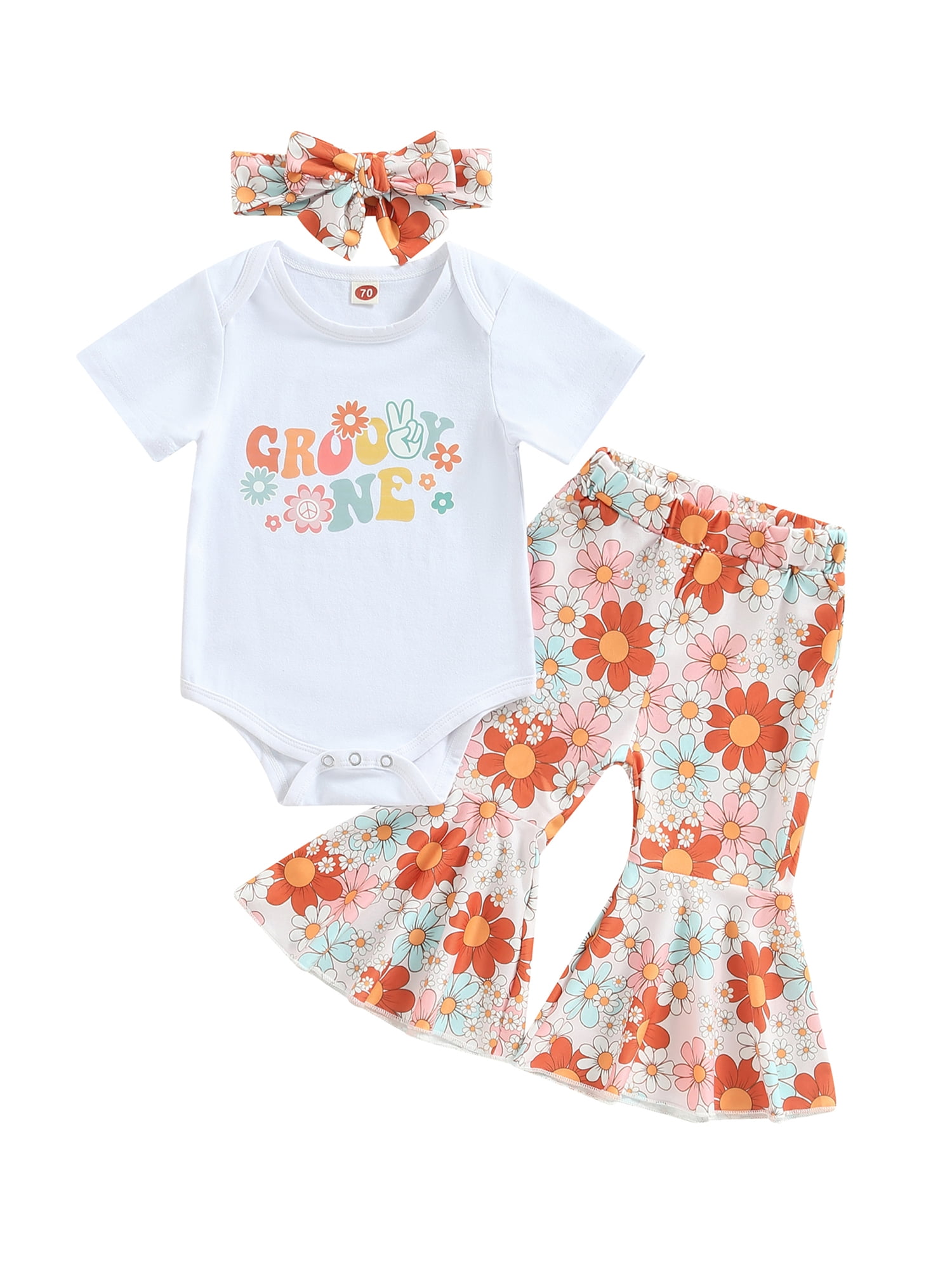Jxzom Infant Toddler Baby Girl Birthday Clothes Groovy One/Two Groovy ...