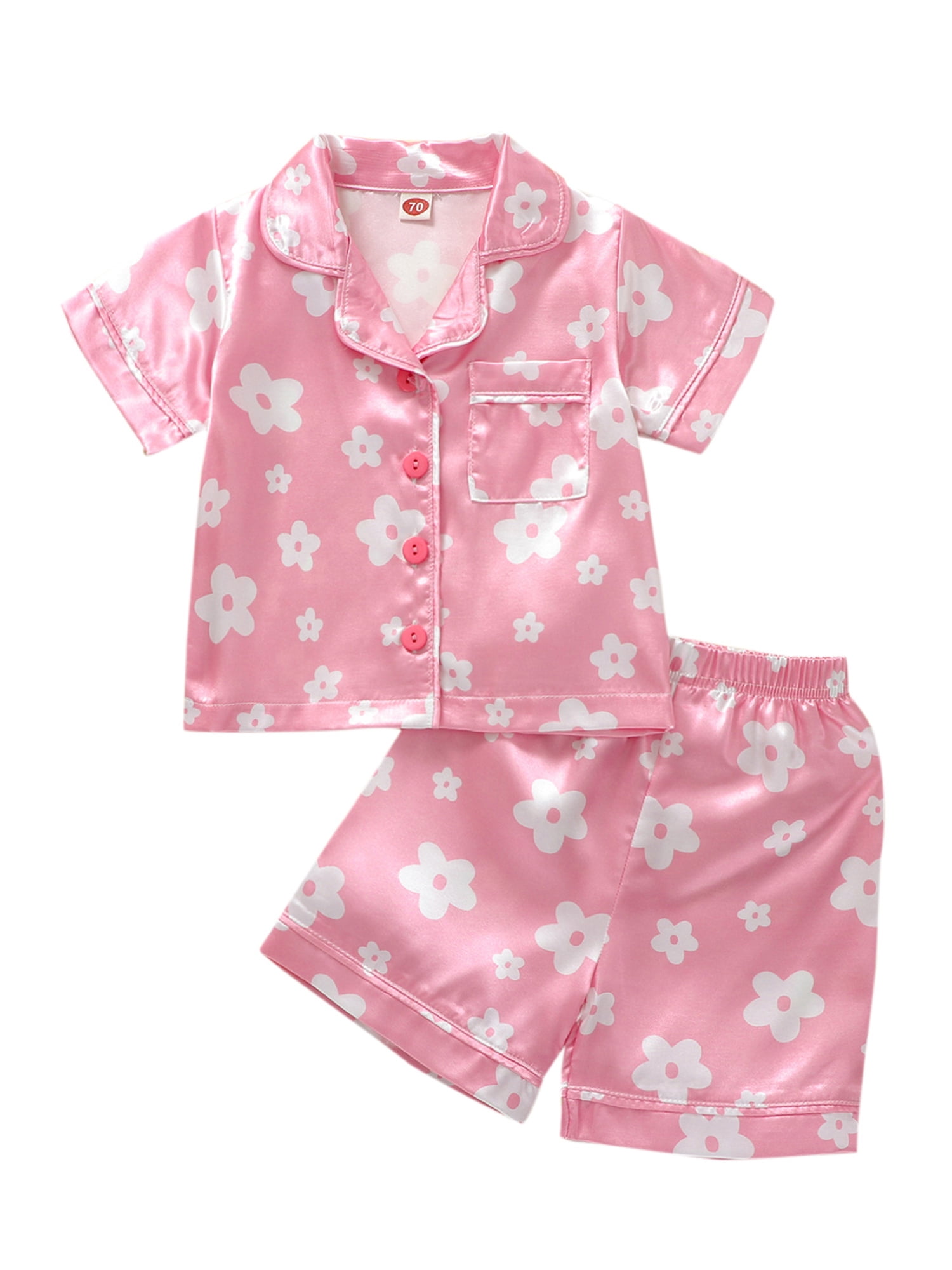 Jxzom Kids Toddler Baby Girl Satin Pajamas Set Floral Print Short ...