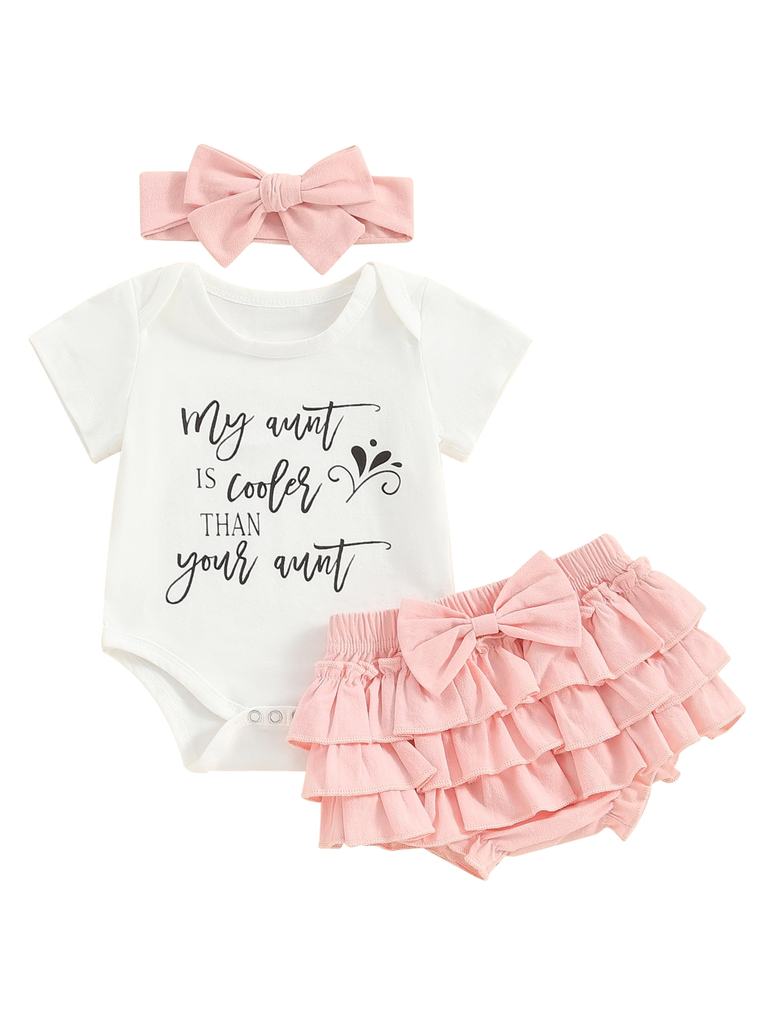 Jxzom Newborn Baby Girl Auntie Outfits 0 3 6 12 18 Months Letter Print ...