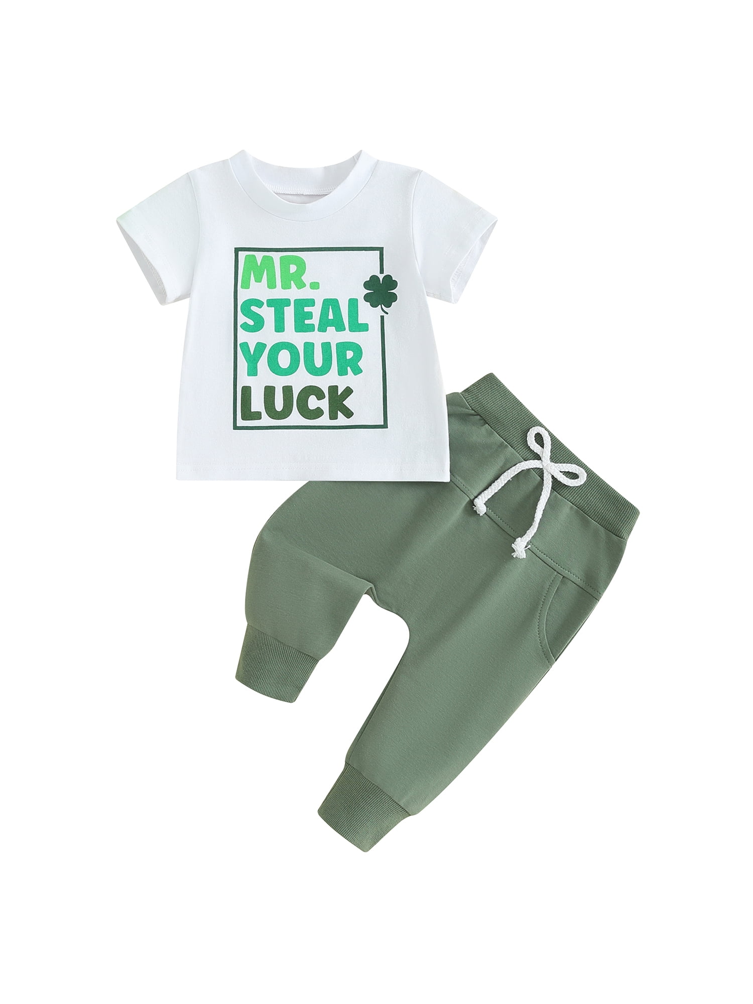 Jxzom Toddler Baby Boy St Patricks Day Outfit Mr Lucky Charm Clover ...