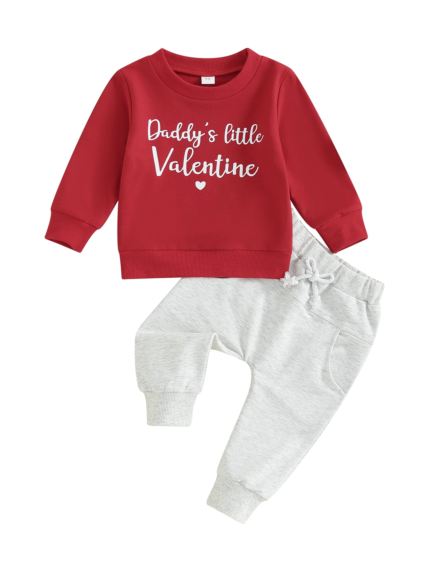 Jxzom Toddler Baby Boy Valentine's Day Outfit Long Sleeve Sweatshirt Crewneck Pullover Tops ...