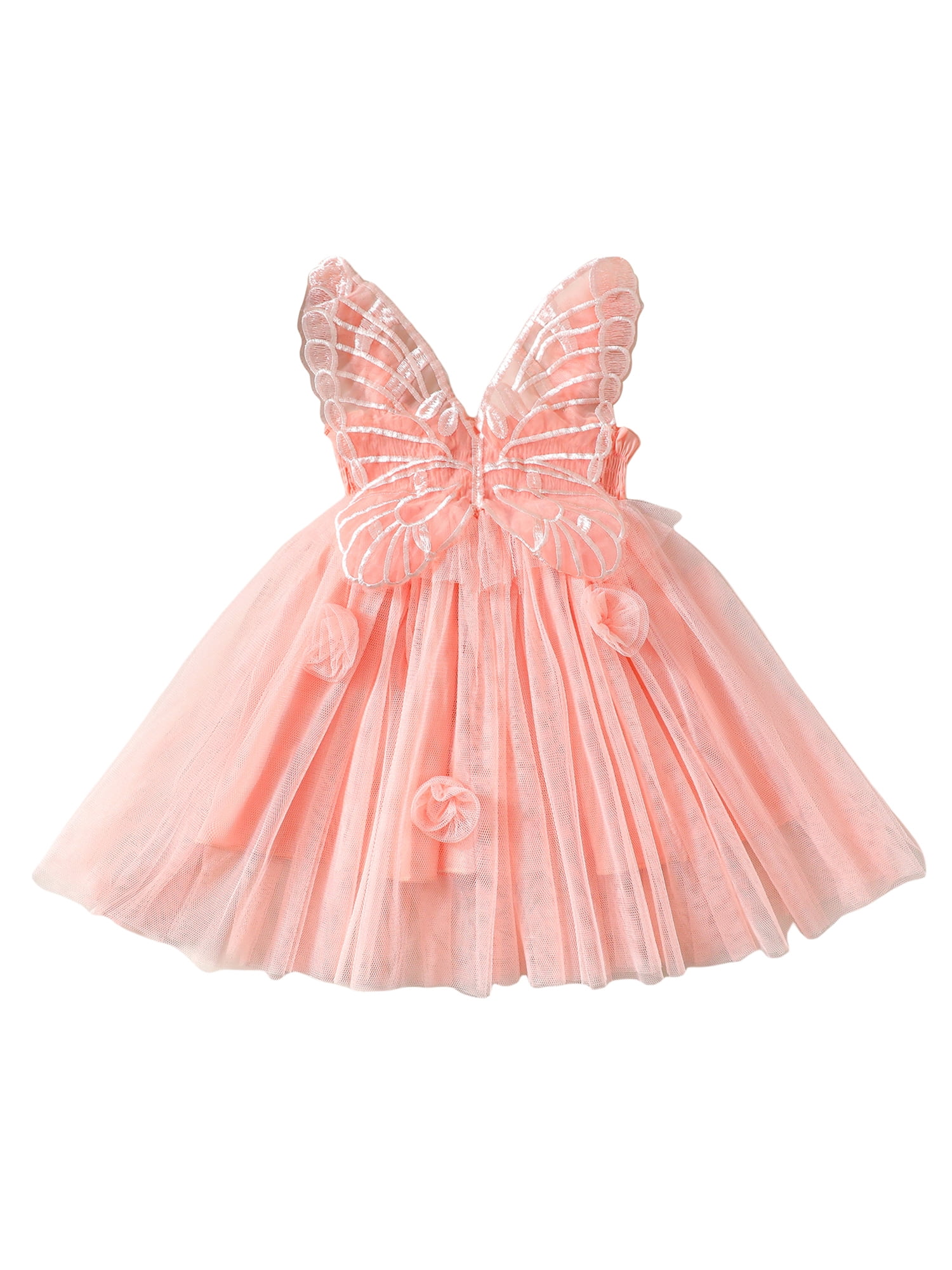 Jxzom Toddler Baby Girl Butterfly Dress Sleeveless Tulle Tutu Wings ...