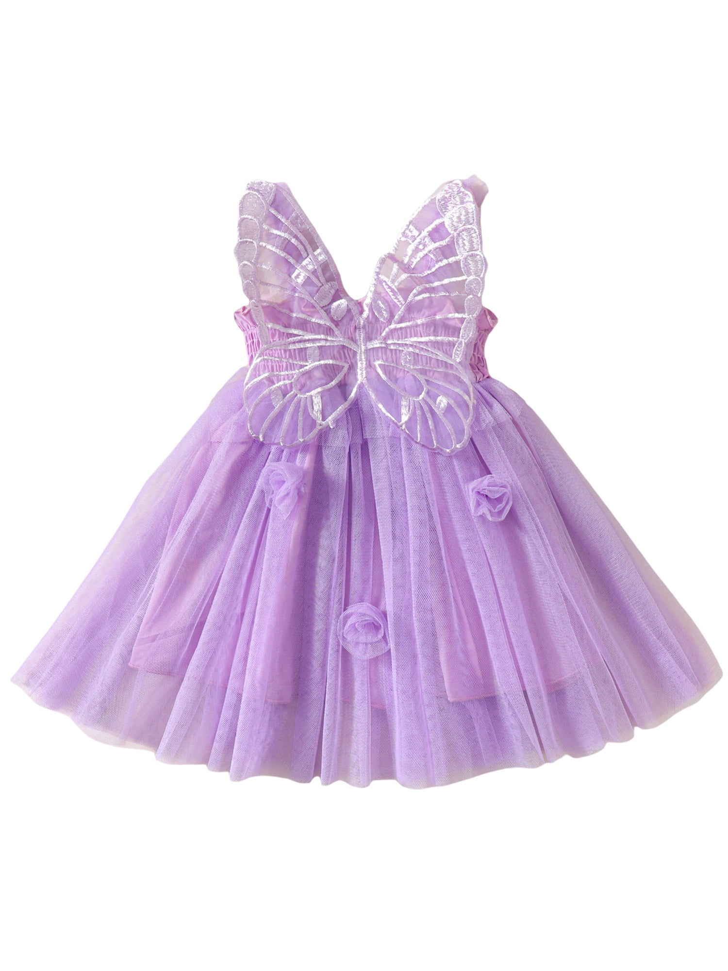 Jxzom Toddler Baby Girl Butterfly Dress Sleeveless Tulle Tutu Wings ...