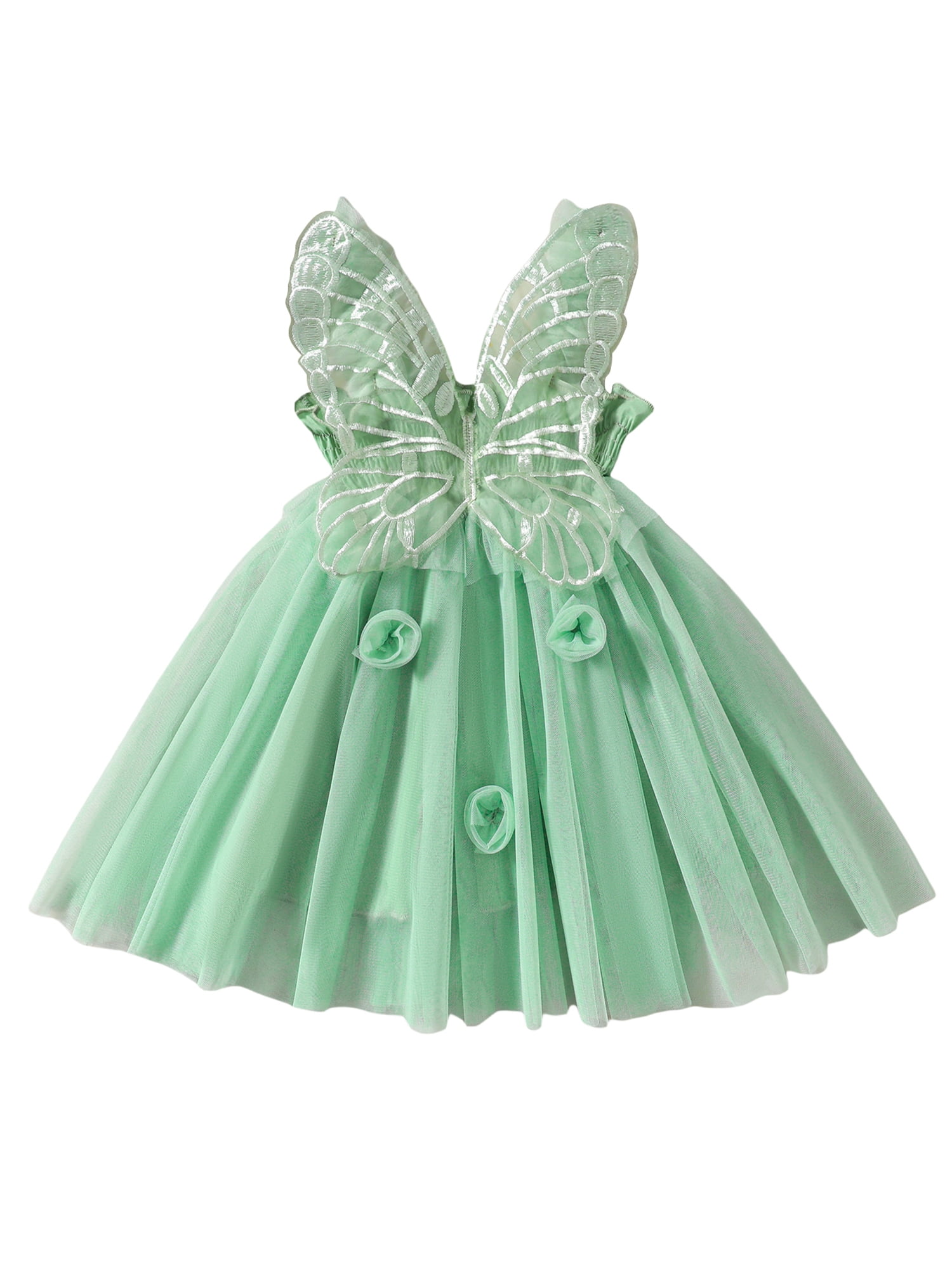 Jxzom Toddler Baby Girl Butterfly Dress Sleeveless Tulle Tutu Wings ...