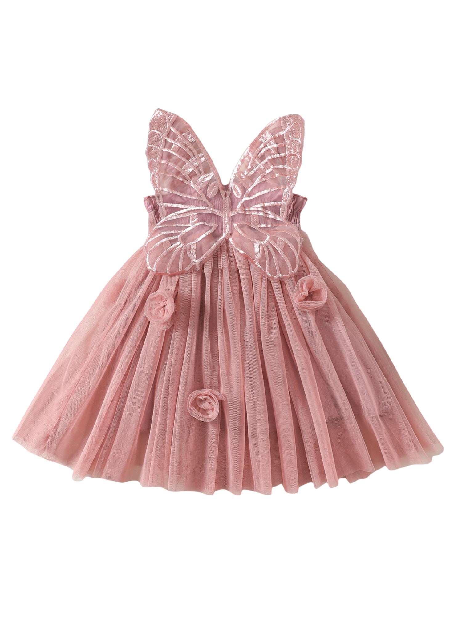 Jxzom Toddler Baby Girl Butterfly Dress Sleeveless Tulle Tutu Wings ...