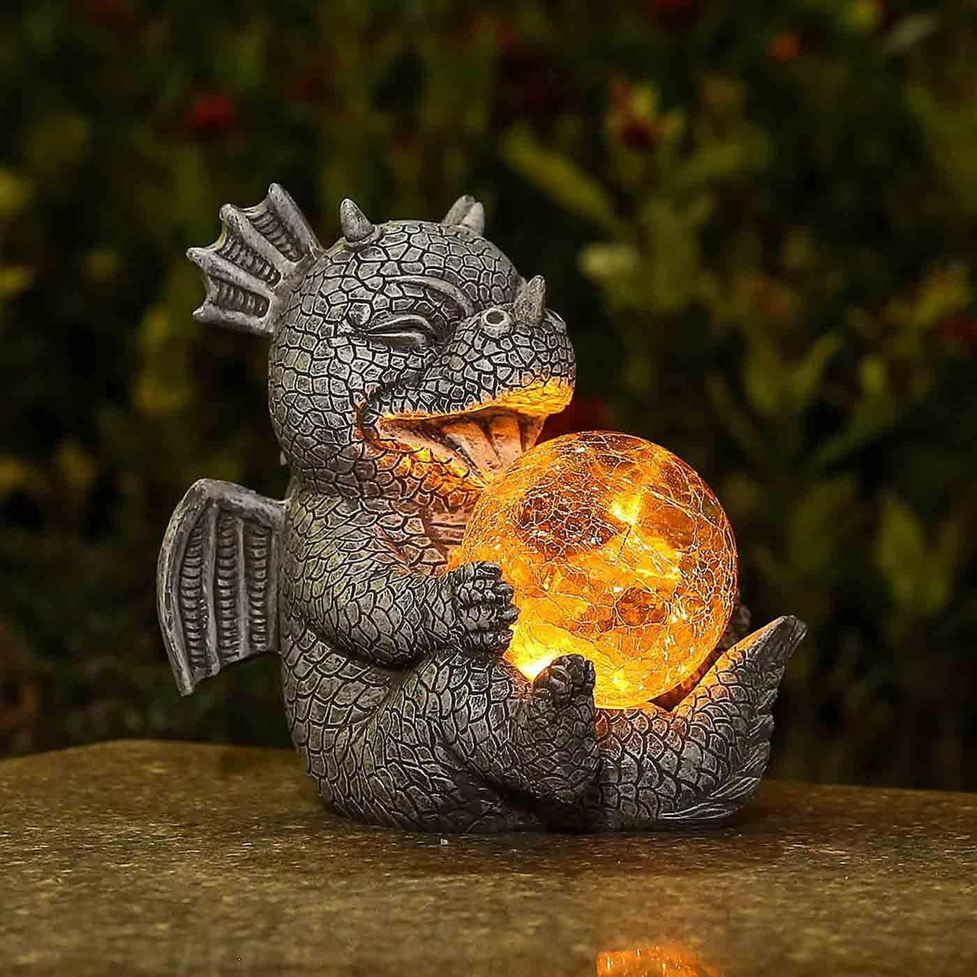 Jy.Cozy Garden Dragon Statues BDF6 - Adorable Baby Resin Dragon ...