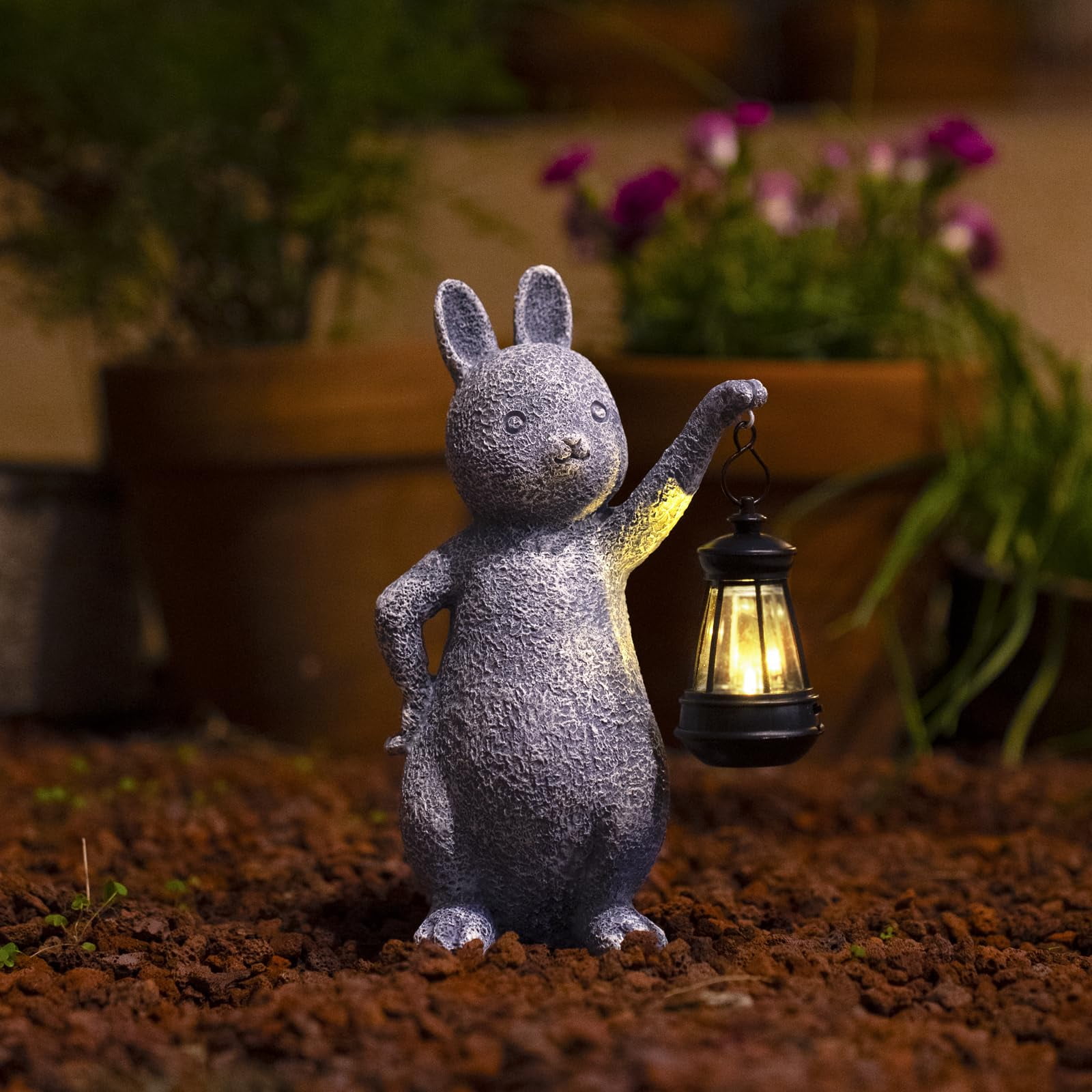 Jy.Cozy Garden Rabbit Statues - Adorable Resin Easter Figurines with ...