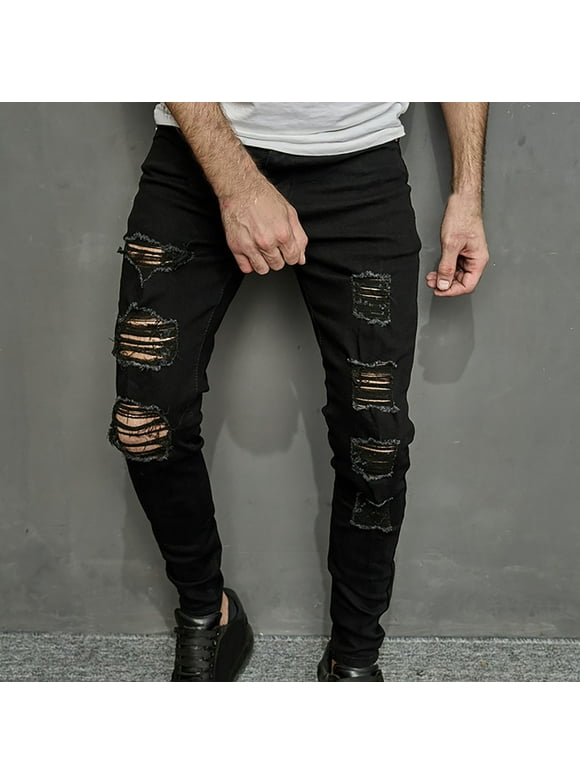 Pink Ripped Jeans Mens