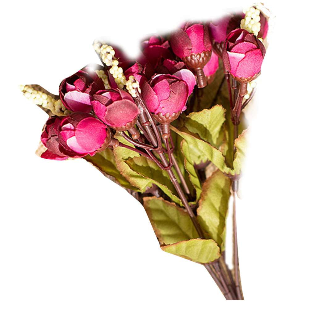 Jygee 1 Branch Rose Buds Artificial Flowers Silk Simulation Plant ...
