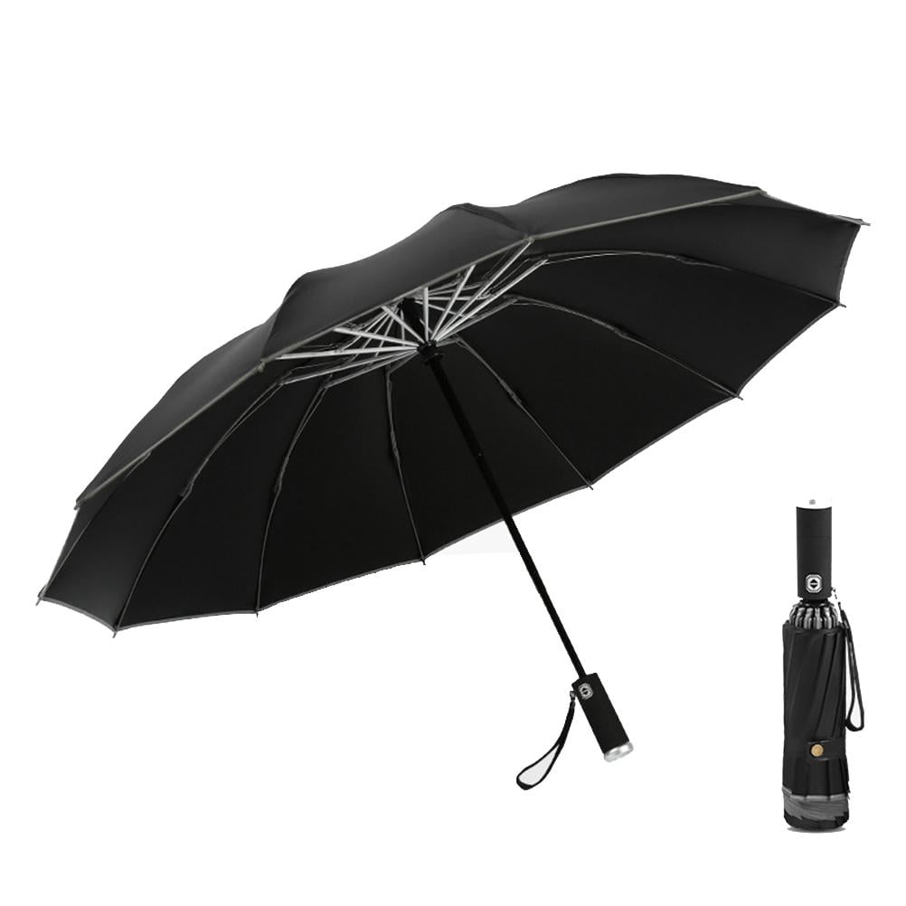 Jygee Automatic Inverted Folding Travel Umbrella Reverse LED Light ...