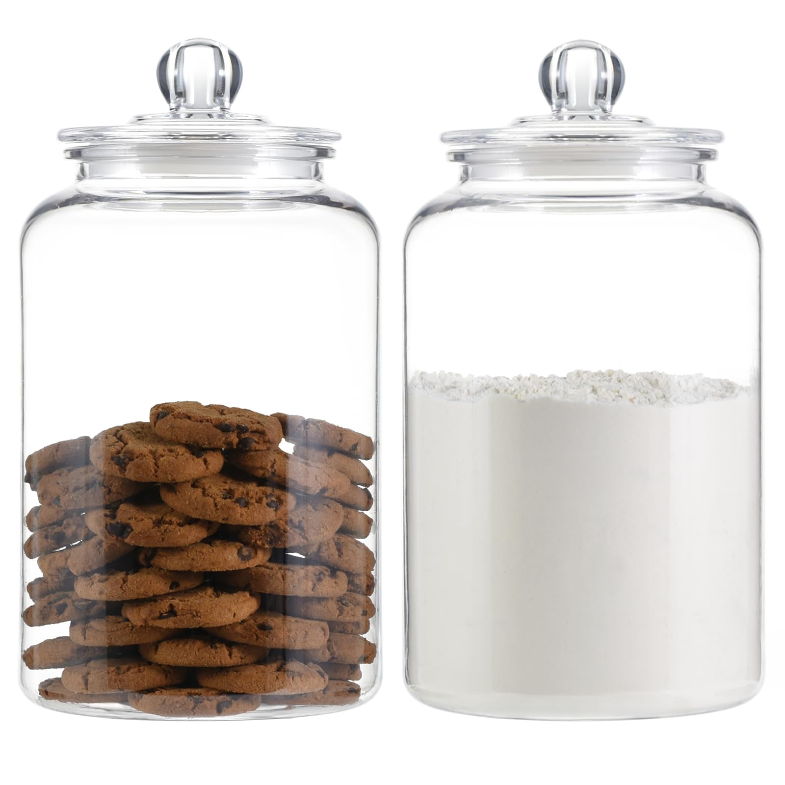 JynJyn 2 Pack 1 Gallon Plastic Cookie Jars, Unbreakable Apothecary Jars ...