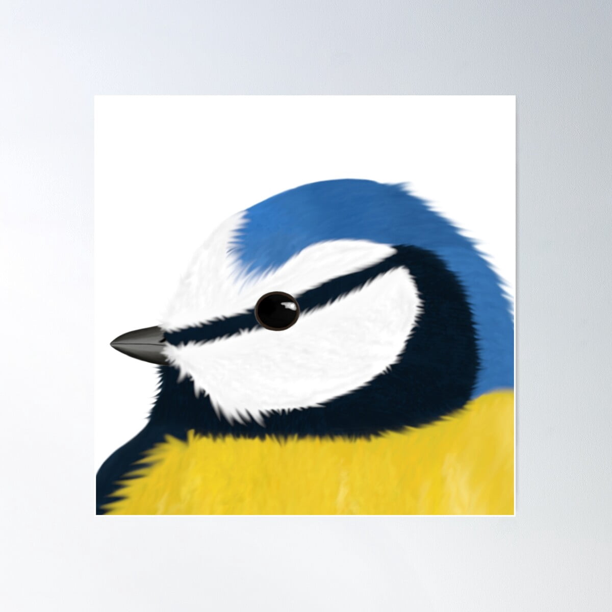Jz.Birds Blue Tits Portrait Bird Animal Design Illustration Poster Wall ...