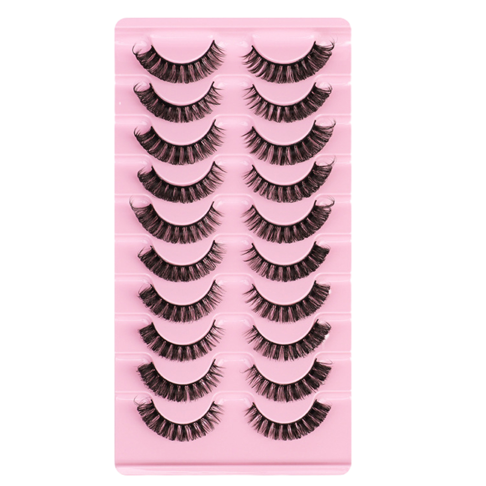 Jzenzero 10 Pairs 3D Faux Eyelashes Pack Soft Strip Fake Half Eyelashes ...