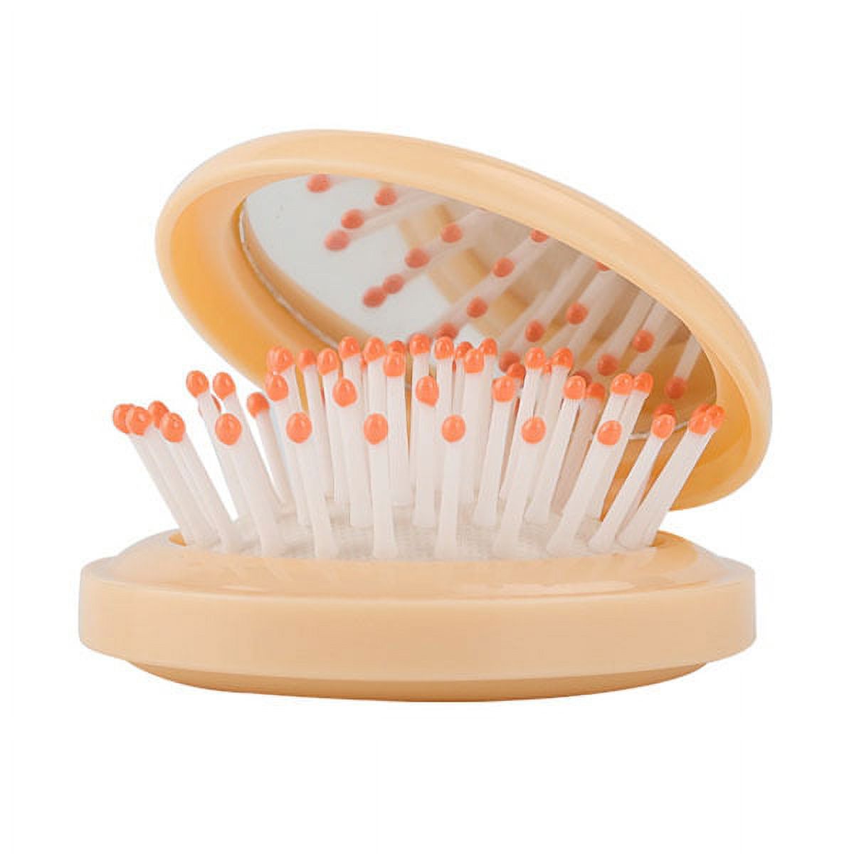 Jzenzero Cute Mini Round Hair Comb with Mini Makeup Mirror Portable ...