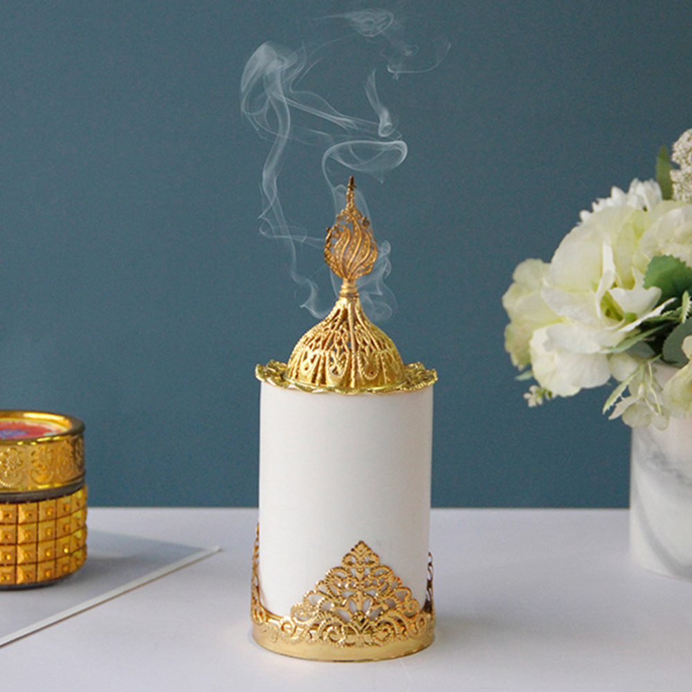 Jzenzero Eid Mubarak Incense Burner Cylinder Metal Arabic Incense ...