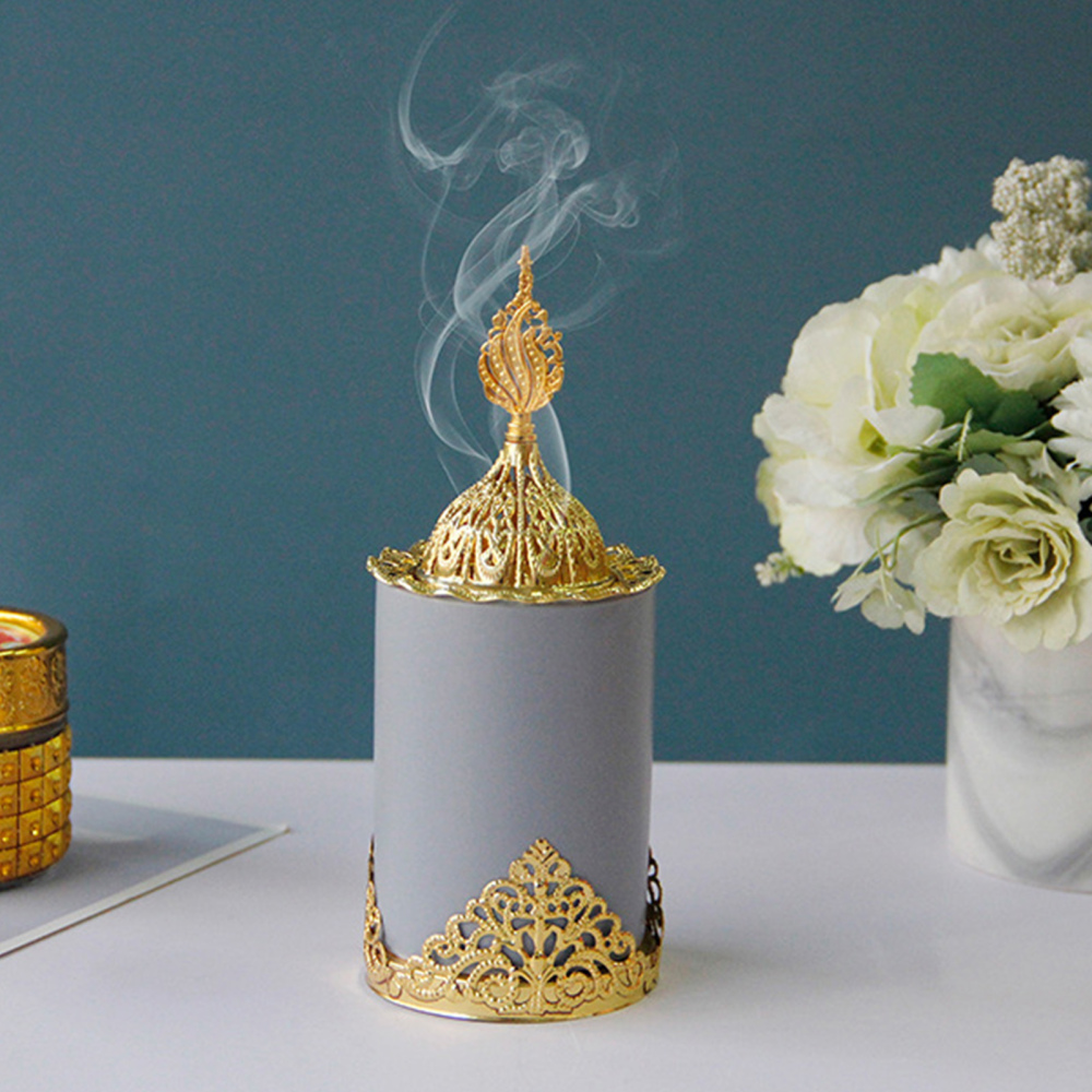 Jzenzero Eid Mubarak Incense Burner Cylinder Metal Arabic Incense ...