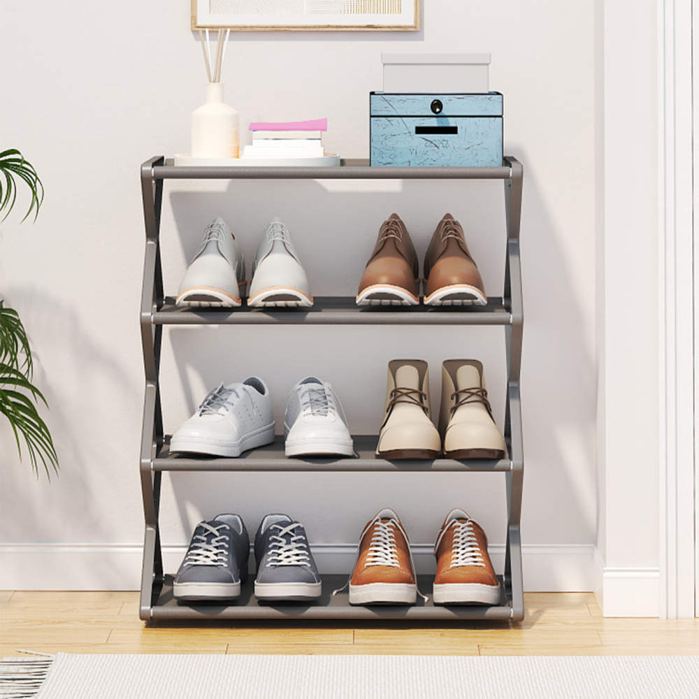 Jzenzero Entryway Shoe Storage Shelf Sturdy Space Saving Plastic Steel ...