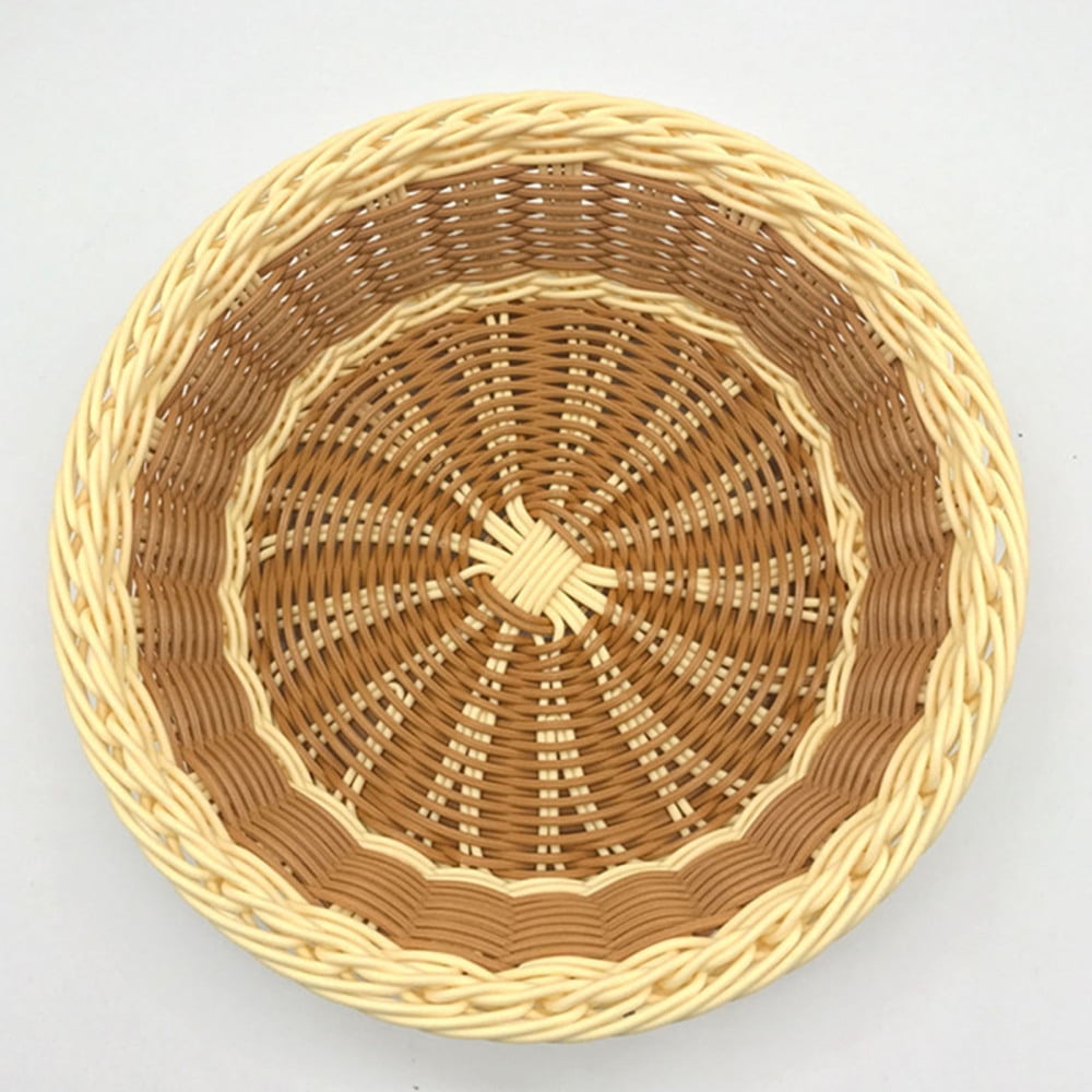 Jzenzero Imitation Rattan Round Shaped Fruit Baskets Large Capacity ...
