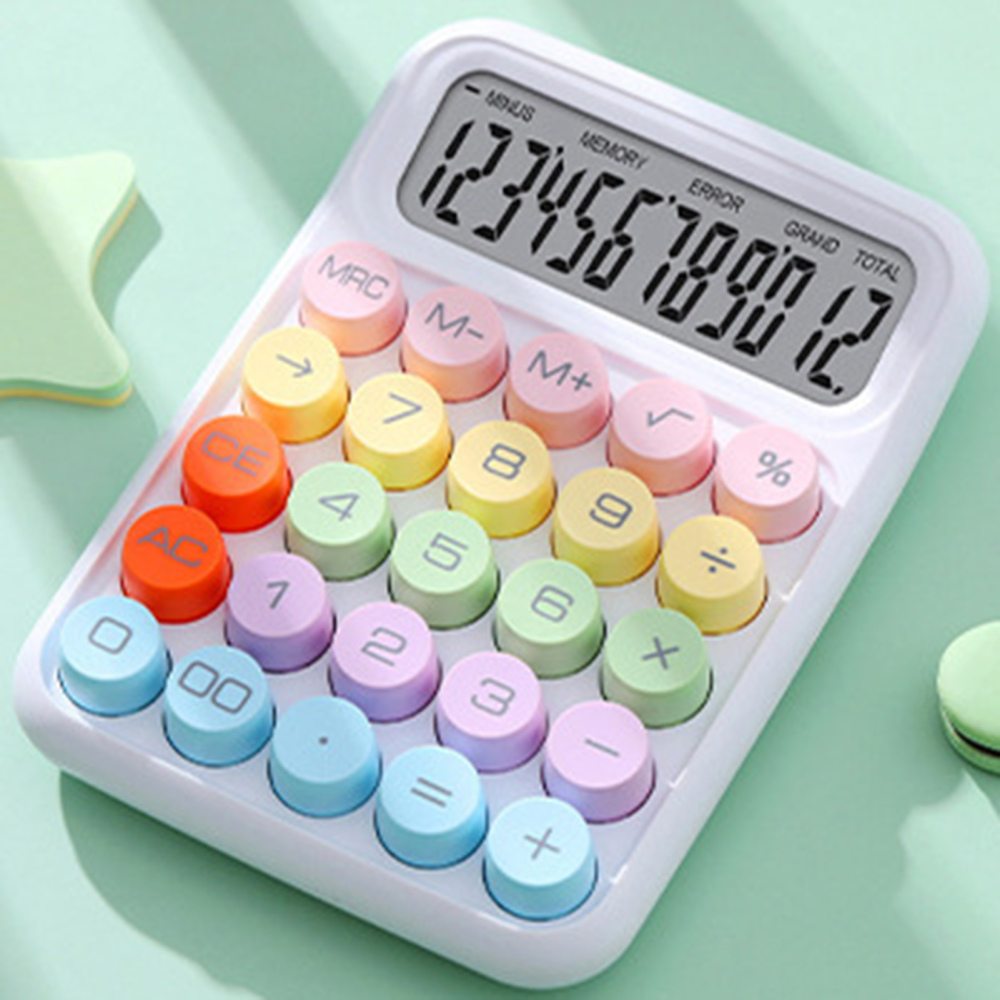 Jzenzero Mechanical Switch Calculator 12 Digit Large LCD Display ...