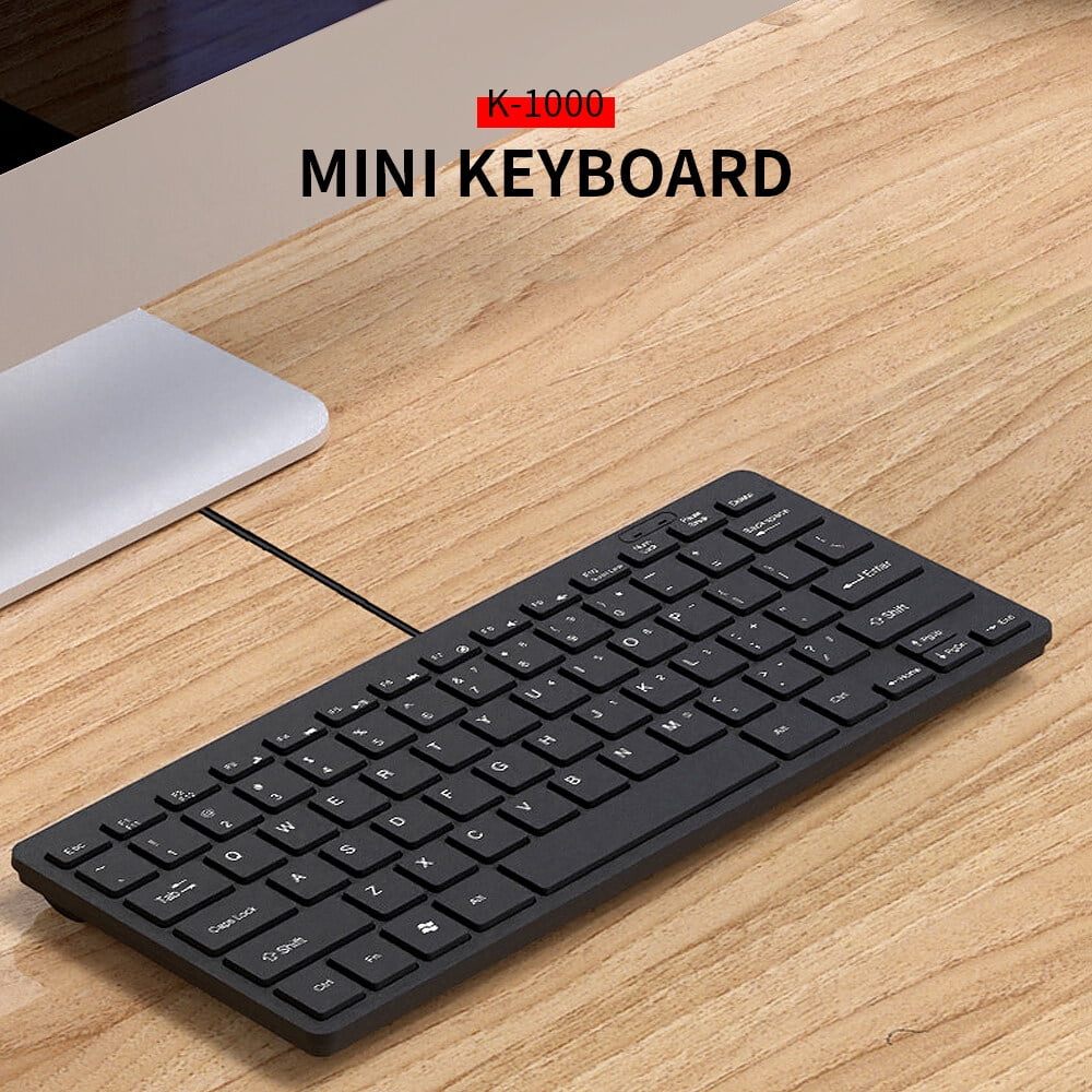 K-1000 Mini Keyboard 78-key Mini Keyboard USB Powered Wired Keyboard ...