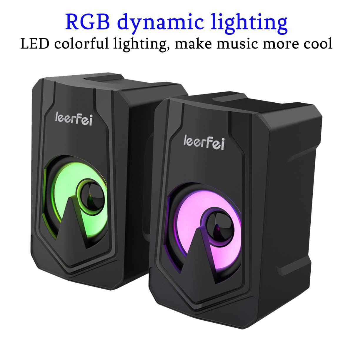 K-1060 Computer Speakers Subwoofer USB Wired SoundBox LED Colorful ...