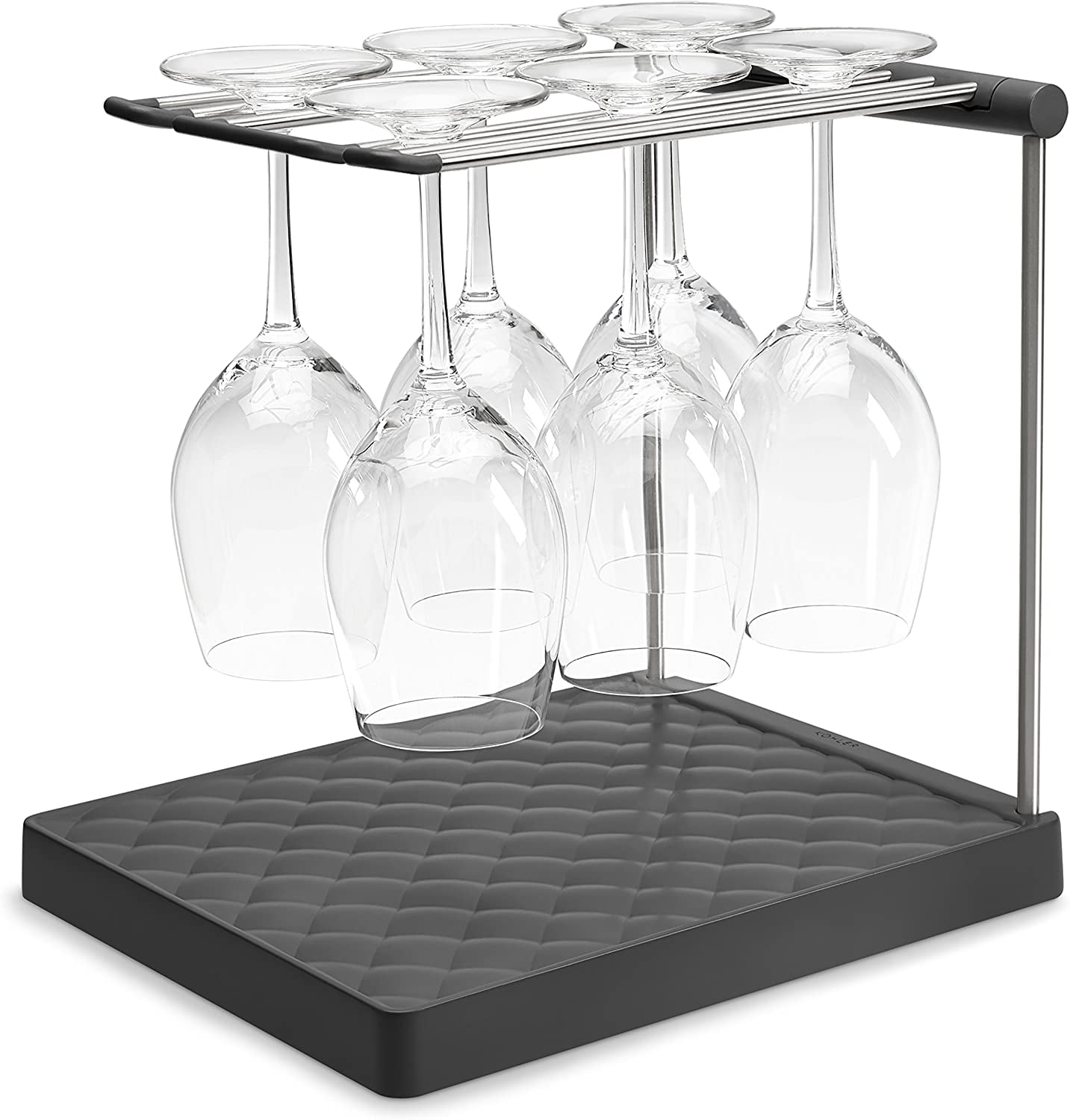 K-8628-CHR Wine Glass Drying Rack, Wine Glasses Rack Organizer, Folding ...
