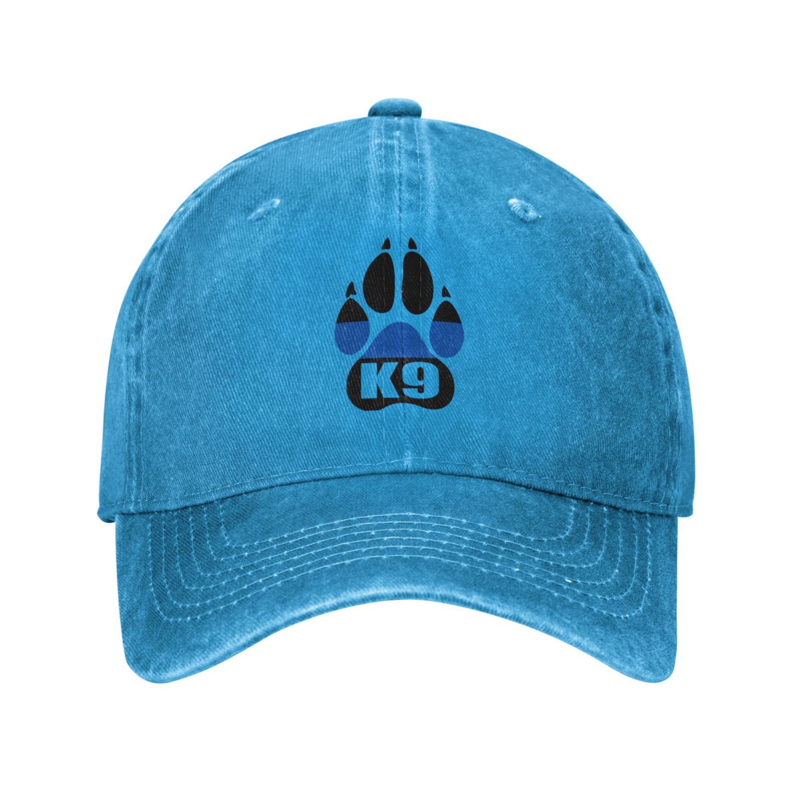 K-9 Paw Police Blue Line Unisex Denim Baseball Cap Adjustable Vintage ...