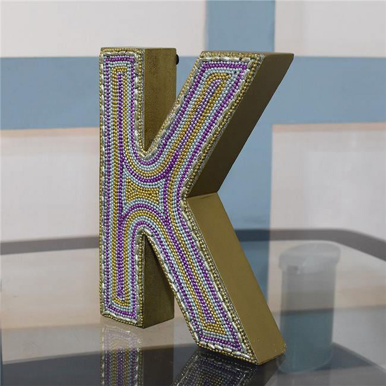K Alphabet Handmade Letter Block Eco-Friendly Wall Decor, Gold with ...