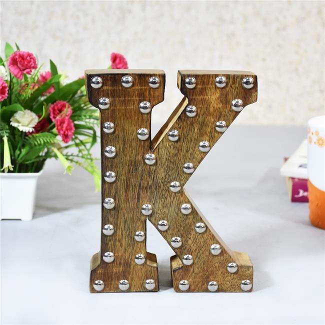 K Alphabet Handmade Letter Block Eco-Friendly Wall Decor, Natural with ...
