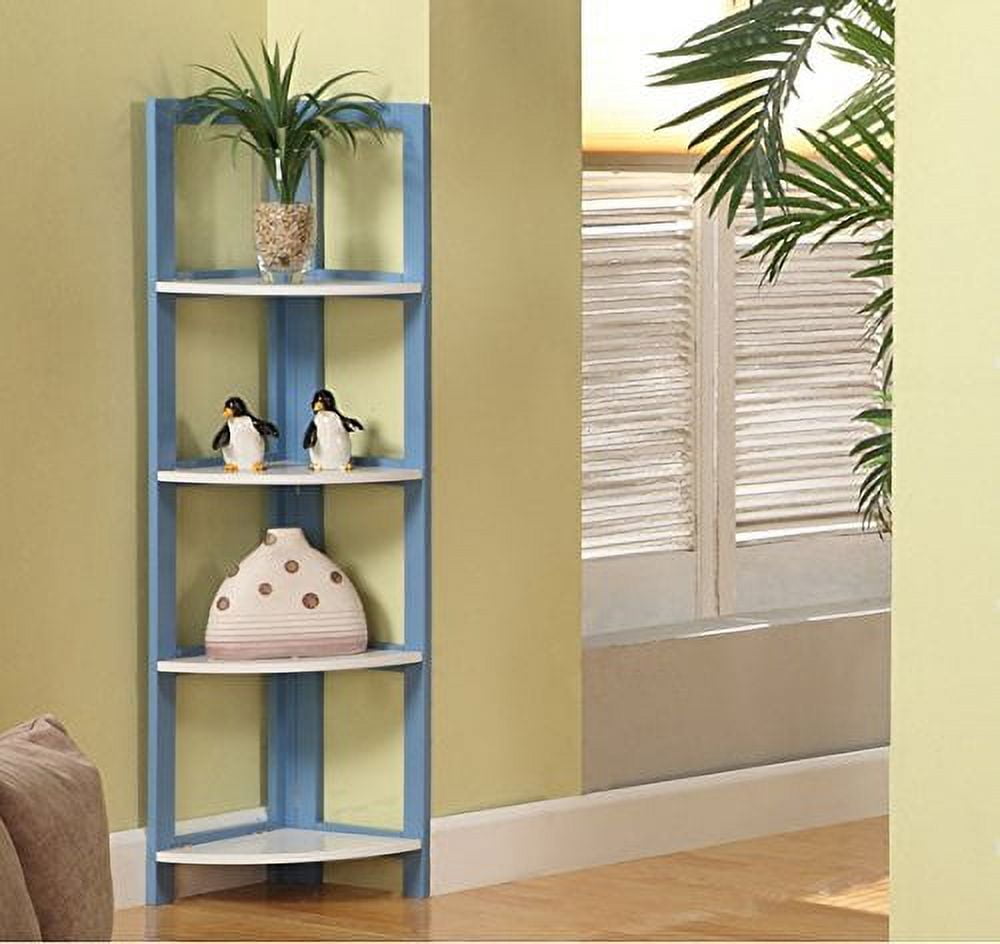 InRoom Designs Faux Leather Wood Console Table, White, Adjustable Shelf ...