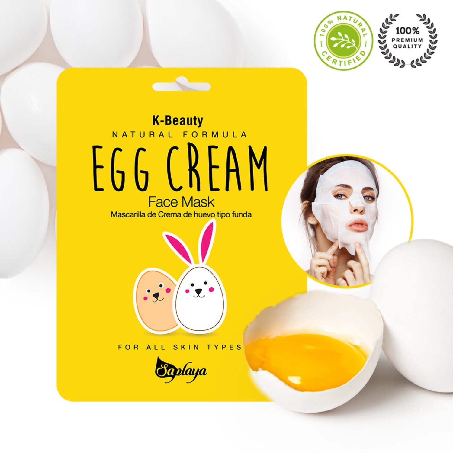 SAPLAYA - Natural Formula Egg Cream Face Mask Sheet - Walmart.com