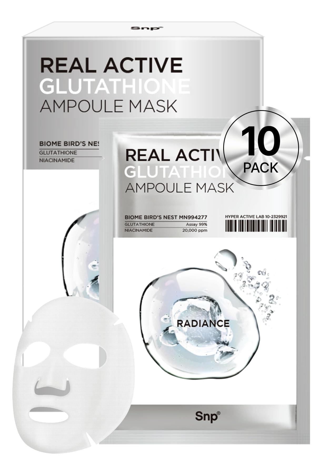 [K Beauty Snp] Real TMA2 Active Glutathione Ampoule Sheet Vegan Face ...