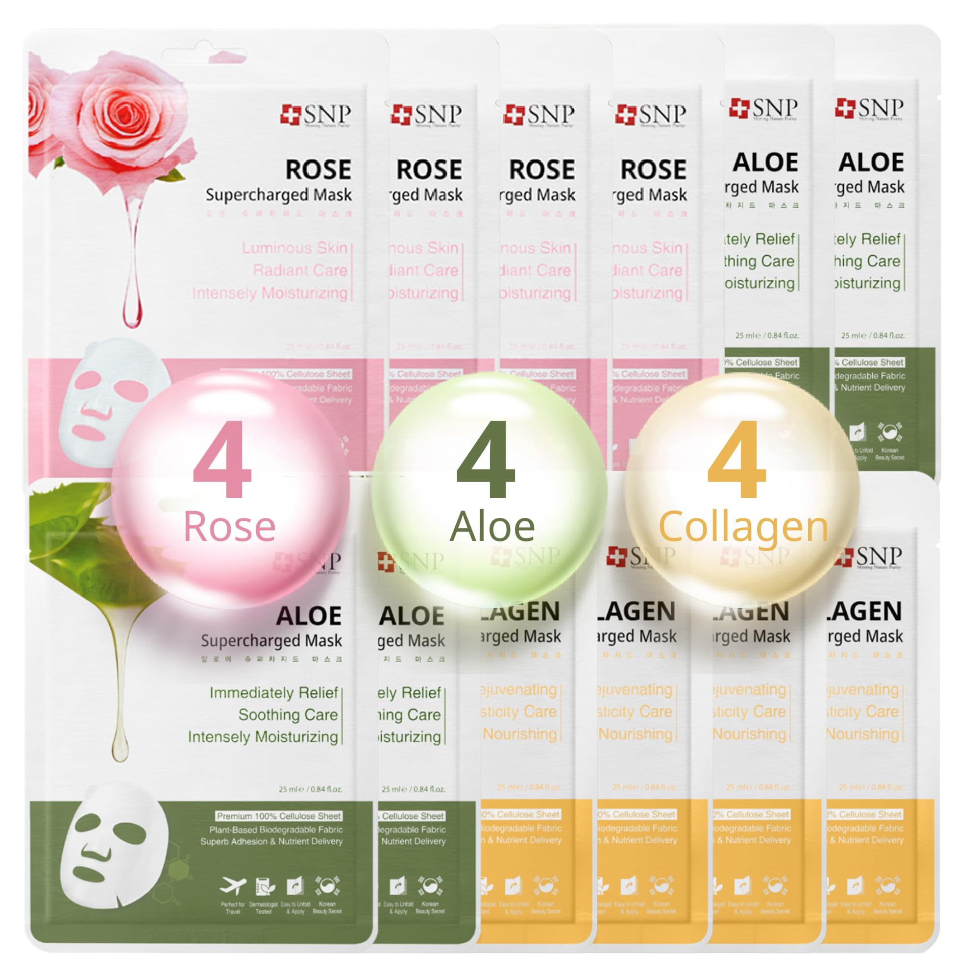 [K Beauty Snp] Supercharged Sheet Mask Set | Variety Sheet of 4 ...