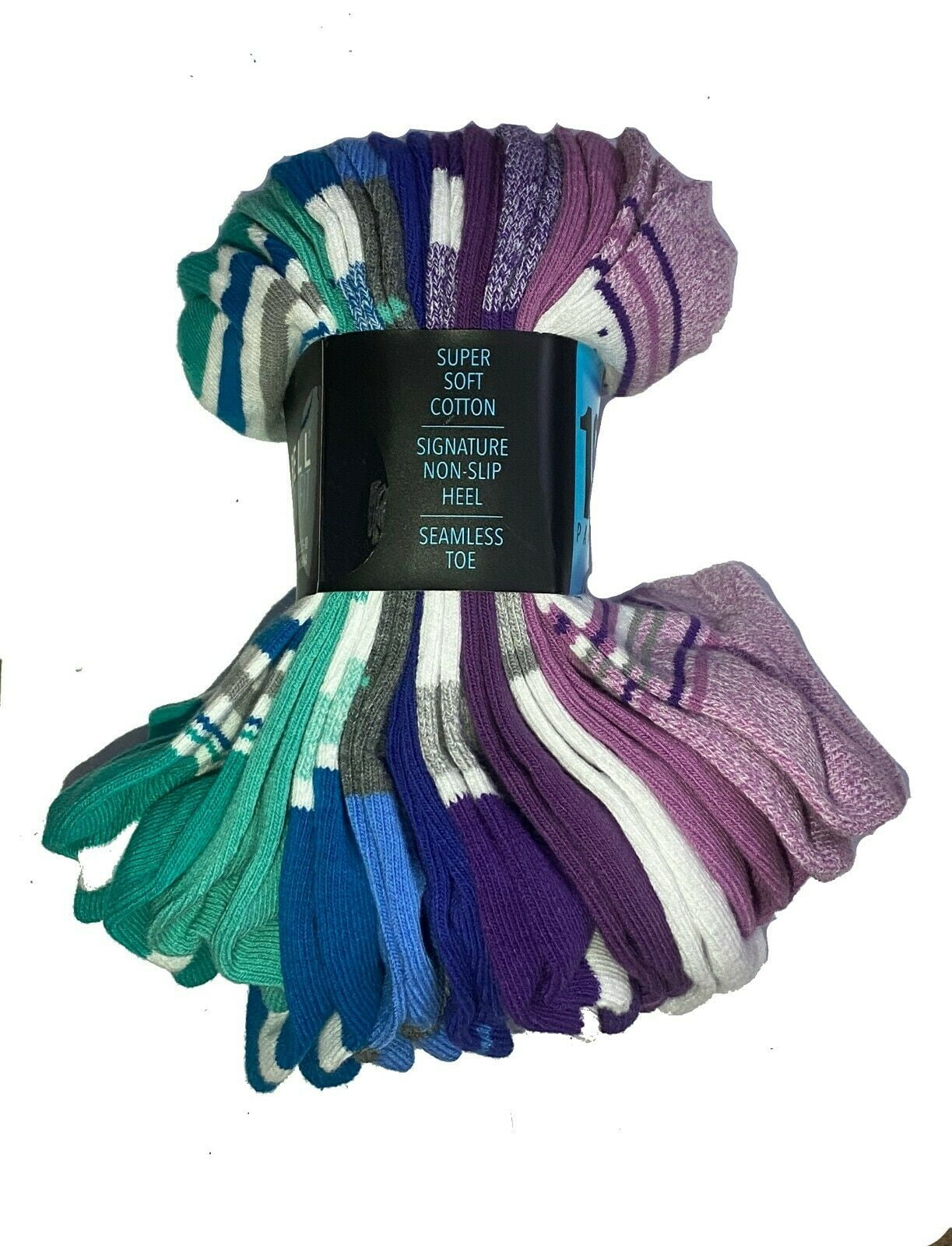 K.Bell NO SHOW FIT 10 PAIRS/PACK WOMEN'S SOCKS SHOE SIZE 5.5-10 Size: 5 ...