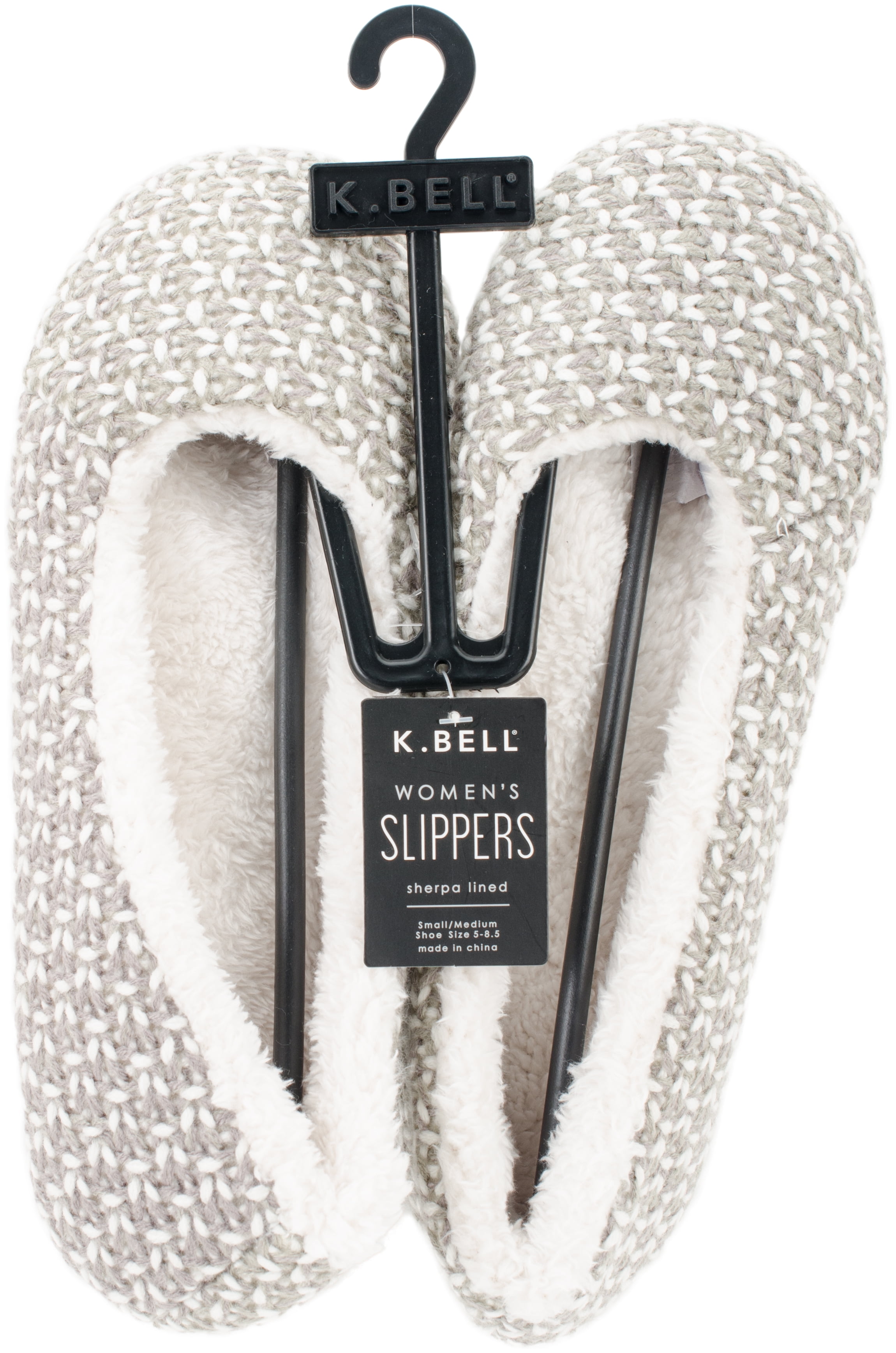K Bell Slippers - Gray Crosshatch - Large - Comfortable - Walmart.com