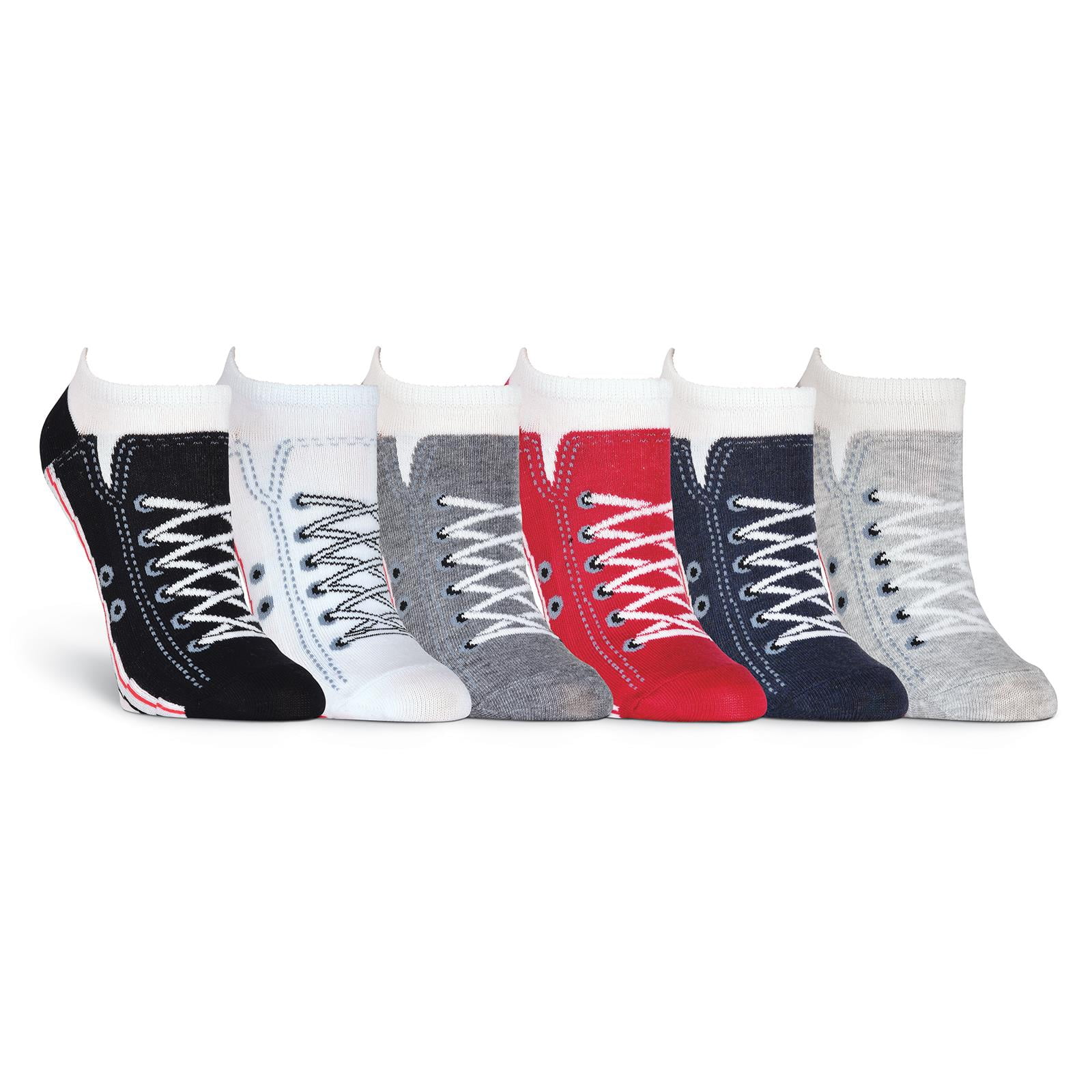 Women's Socks - K Bell - Sneaker Sock 6 Pair Pack Black - Walmart.com