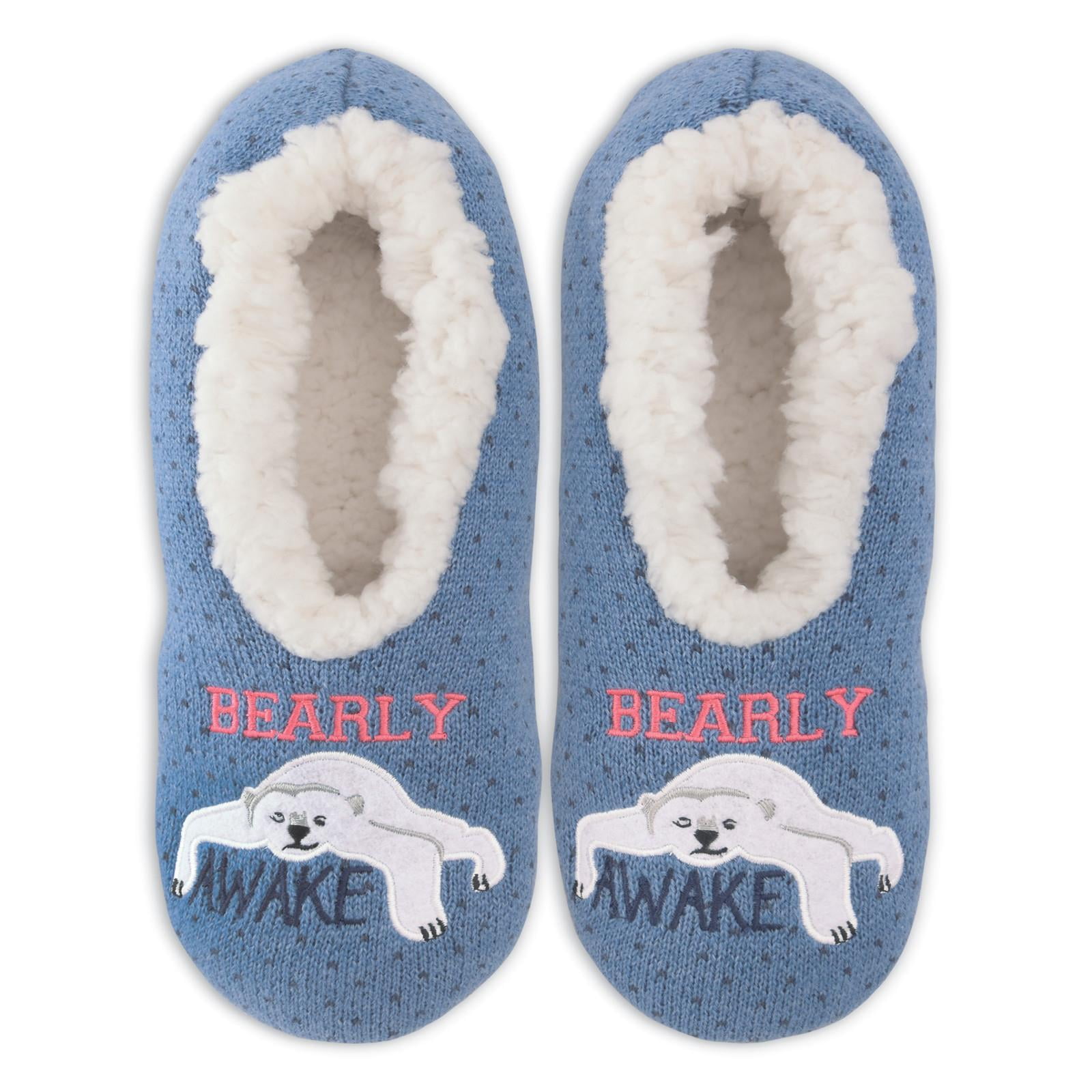 K. Bell Womens Bearly Awake Slippers, S/M, Blue - Walmart.com