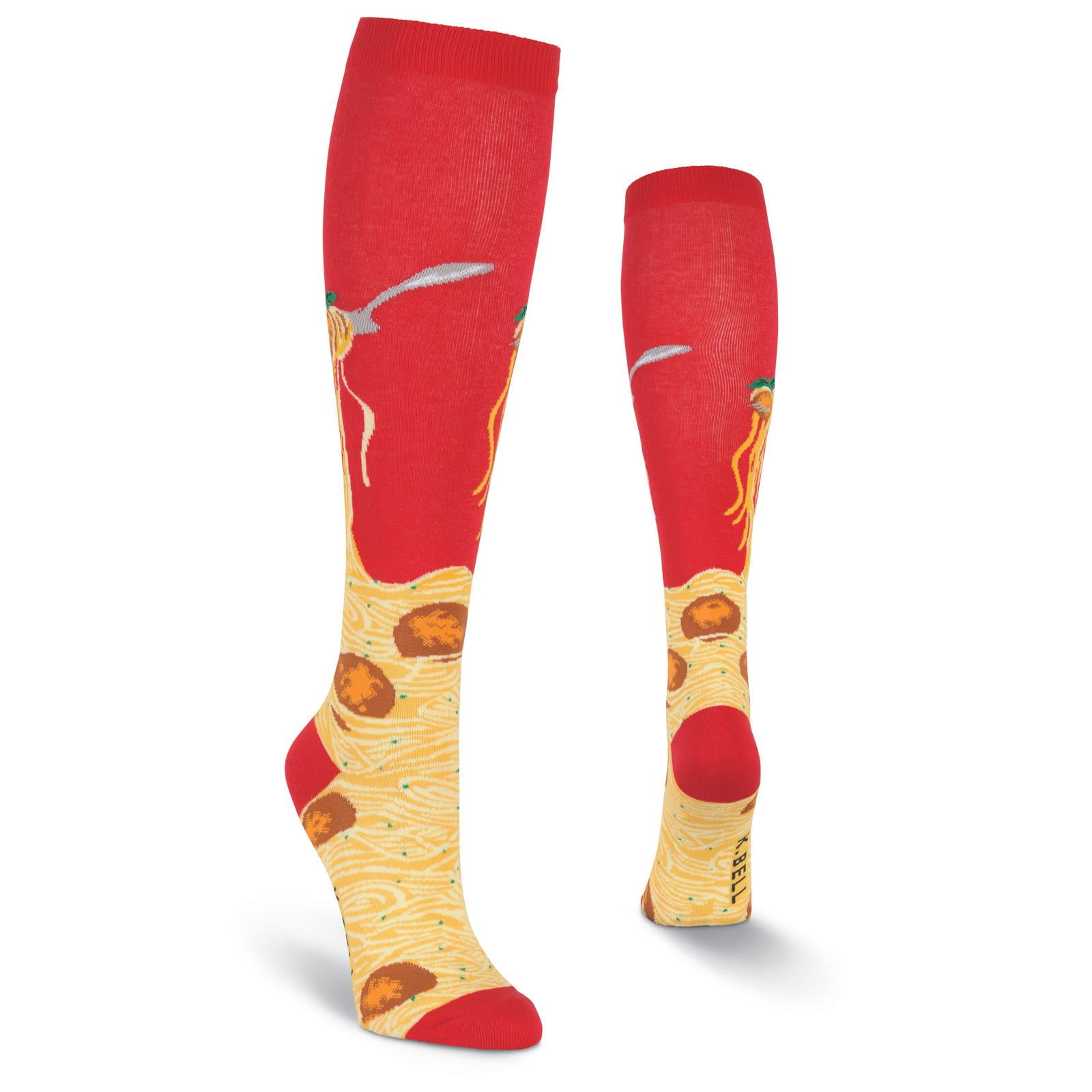 K. Bell Womens Spaghetti n Meatballs Knee High Socks, Womens Size 4-10 ...