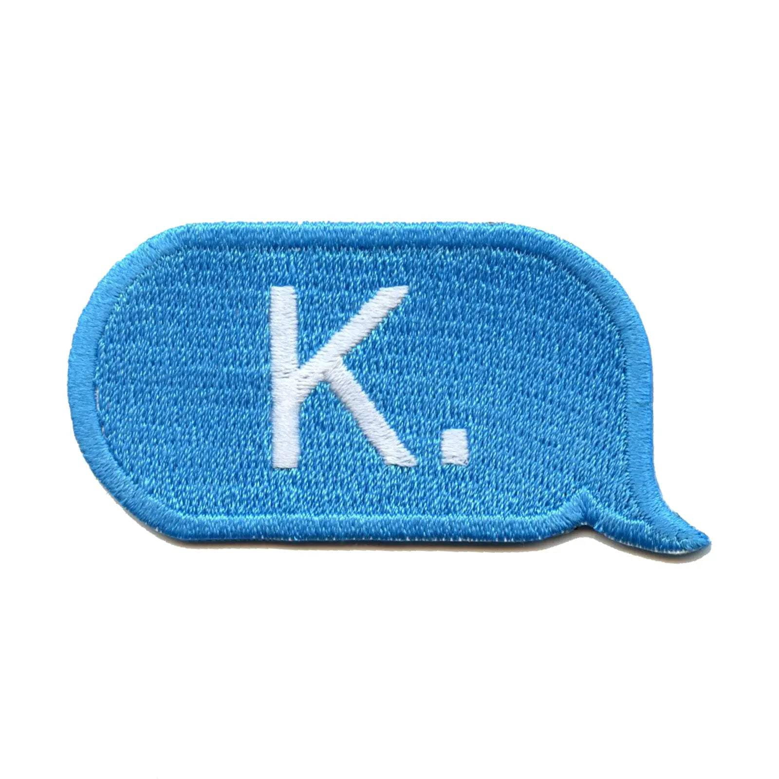 K. Blue Text Bubble Embroidered Iron On Patch - Walmart.com