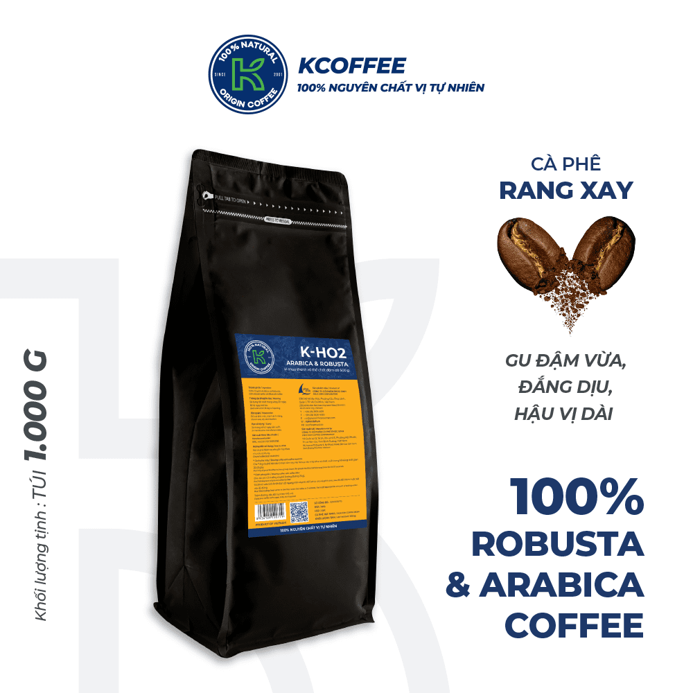 K COFFEE K-HO2 100% NATURAL ARABICA & ROBUSTA GROUND BLENDED CLEAN PURE COFFEE VIETNAMESE GROUND ...