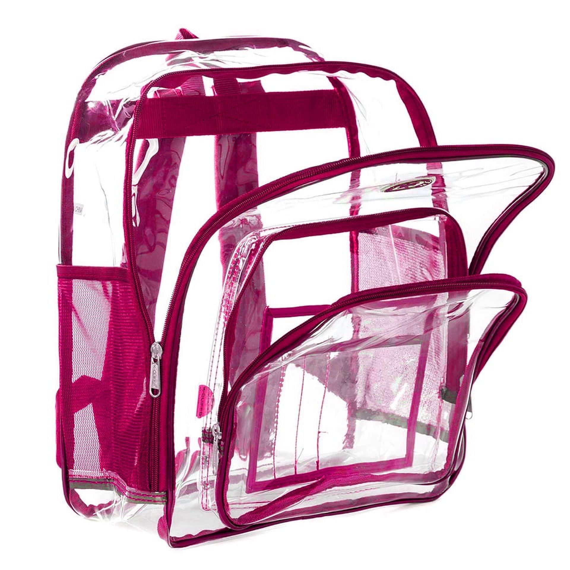 K-Cliffs 17" Unisex See-Through Clear 0.5mm PVC School Backpack, Hot ...
