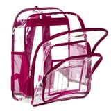 K-Cliffs 17" Unisex See-Through Clear 0.5mm PVC School Backpack, Hot Pink - Walmart.com