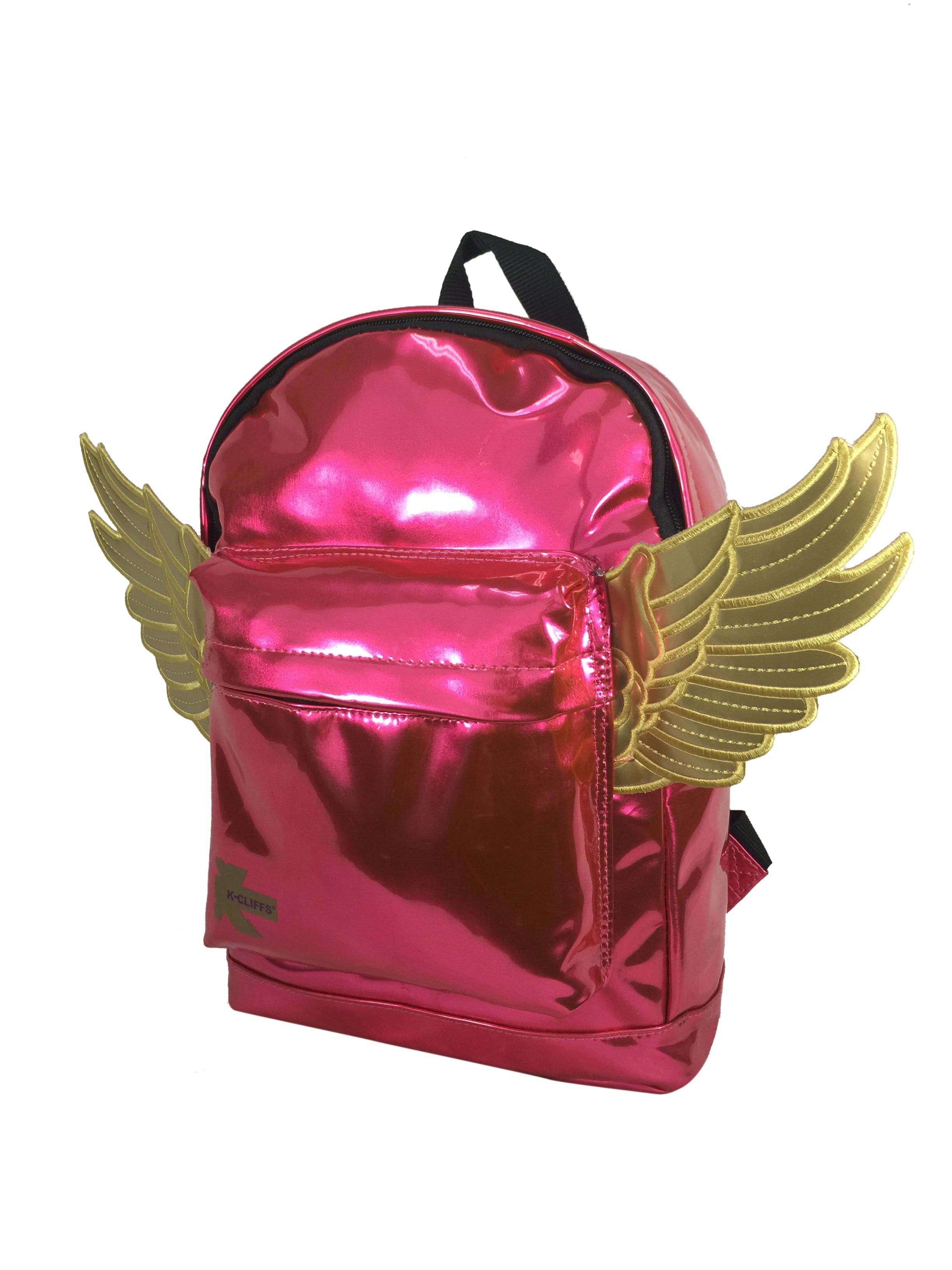 K-Cliffs Angel Wings Kids Backpack Pink Metallic Padded Shoulder Straps ...