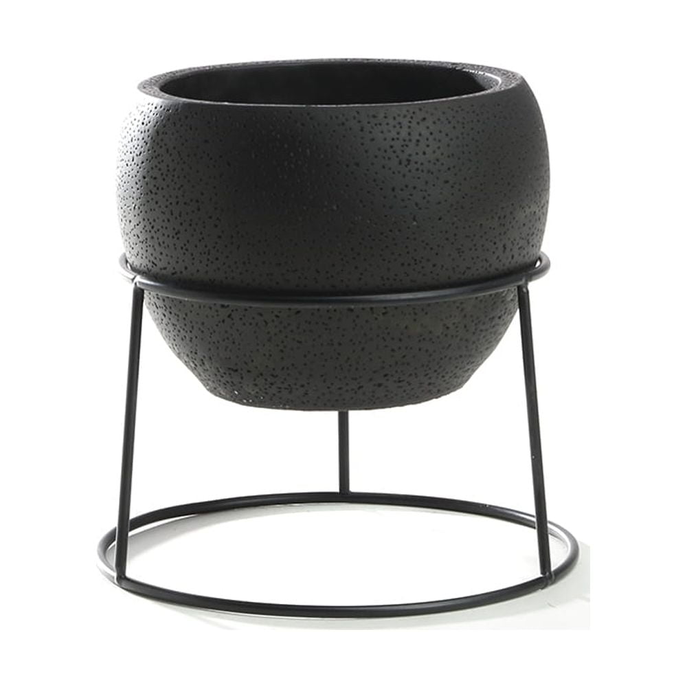 K-Cliffs Black Round Cement Succulents Container 5.6 inch Minimalistic ...