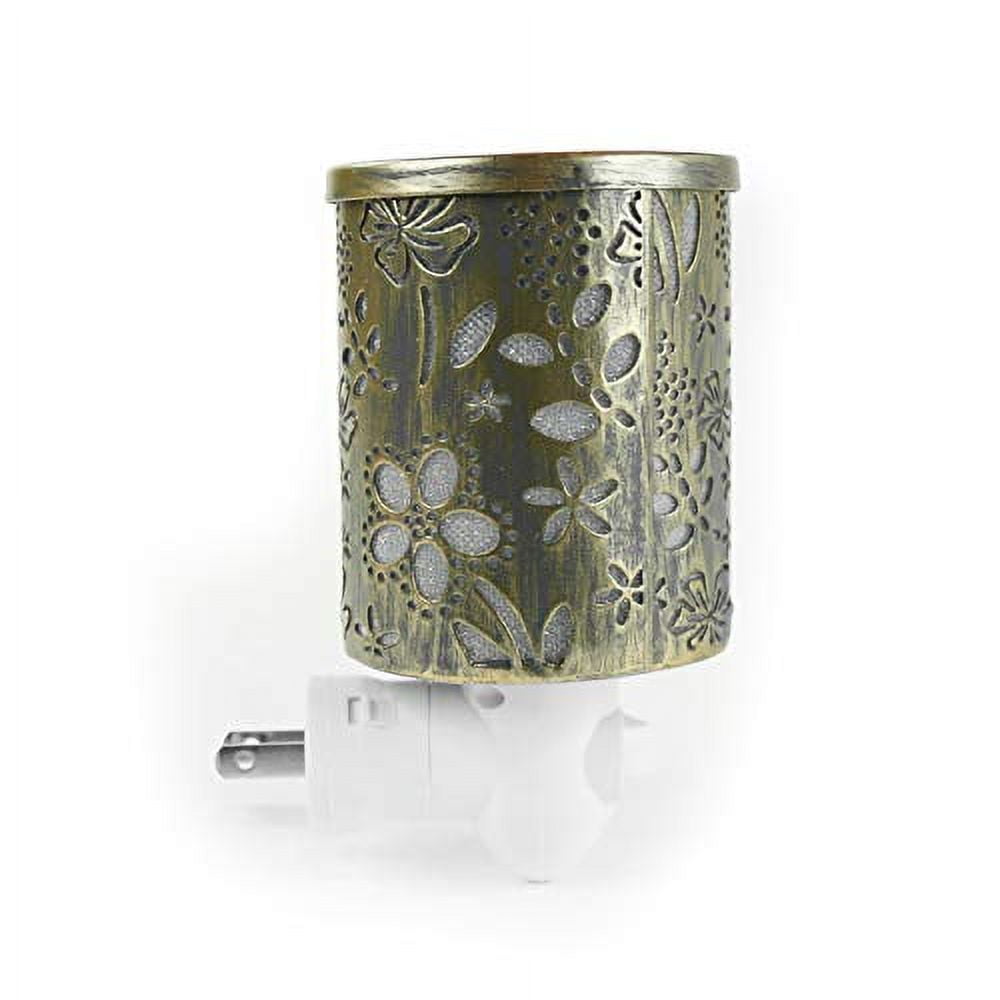 K-Cliffs Bronze Floral Plug-in Fragrance Warmer Diffuser for Scented ...