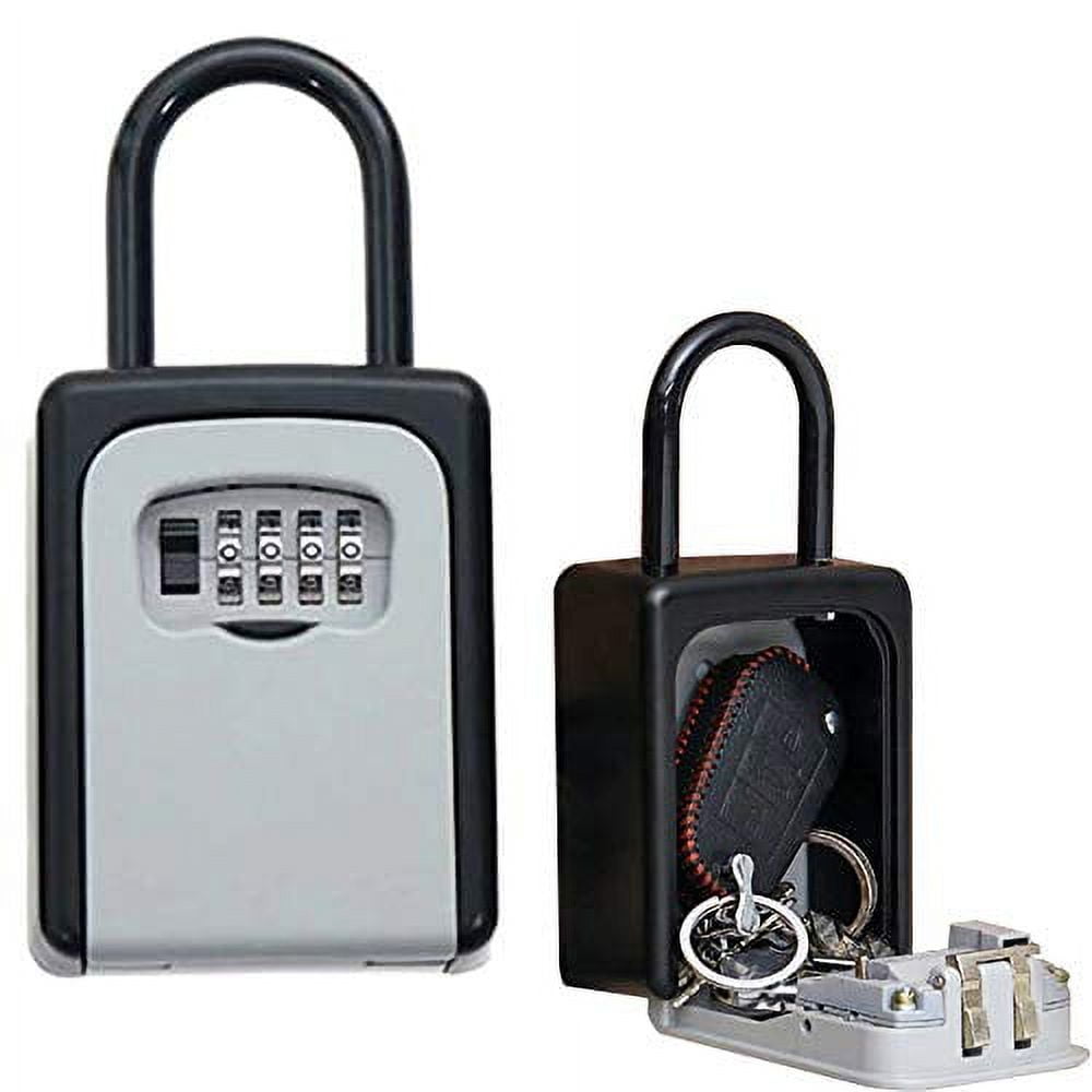 K-Cliffs Heavy Duty Metal Key Lock Box Portable 4 Digit Combination Key ...