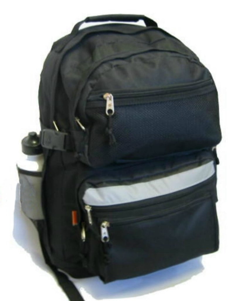 K-Cliffs Large Black 19" Backpack with Water Bottle, Black, Unisex ...