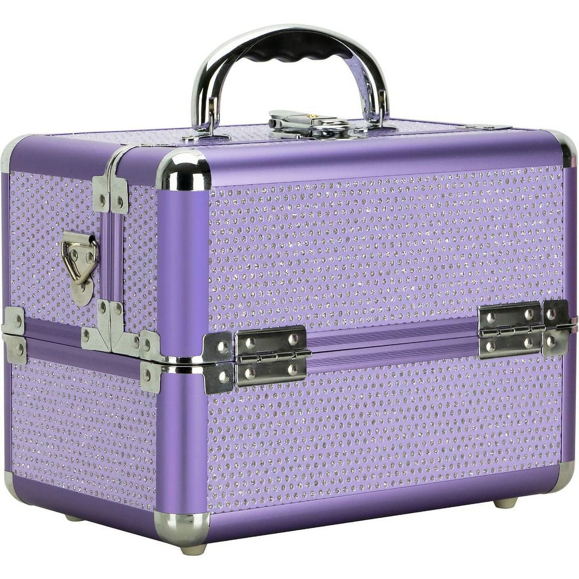 K-Cliffs Purple Krystal 4-Tier Expandable Trays Cosmetic Makeup Case ...