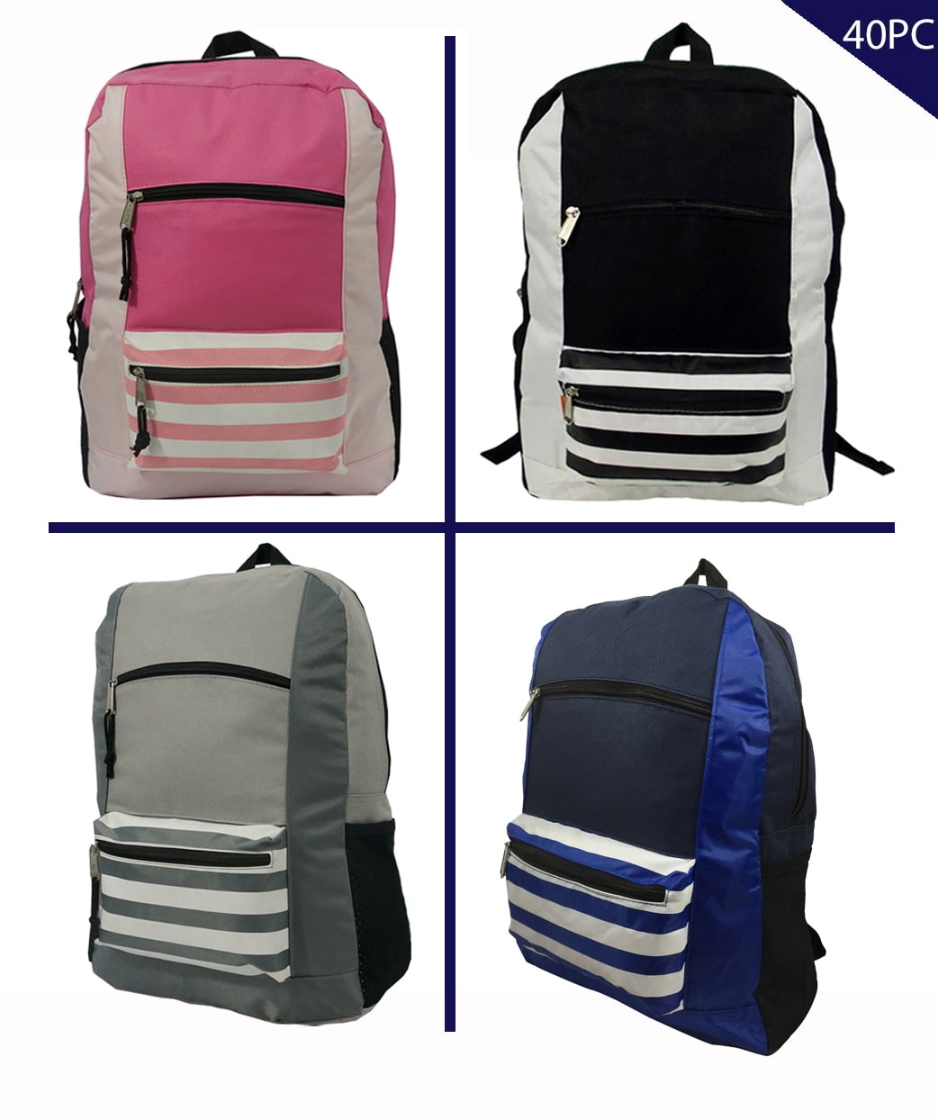 K-Cliffs Unisex Case Pack 40pcs Wholesale Classic 18" Backpack Stripe ...